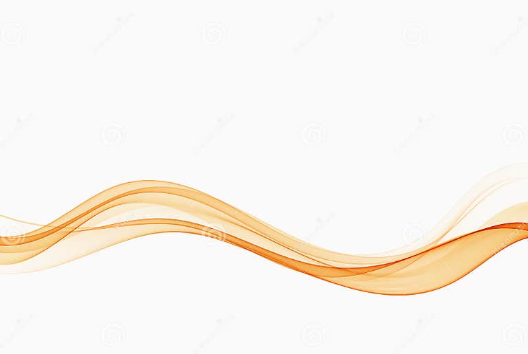 Modern Decorative Wave, Transparent Flow of Wavy Lines in Orange ...