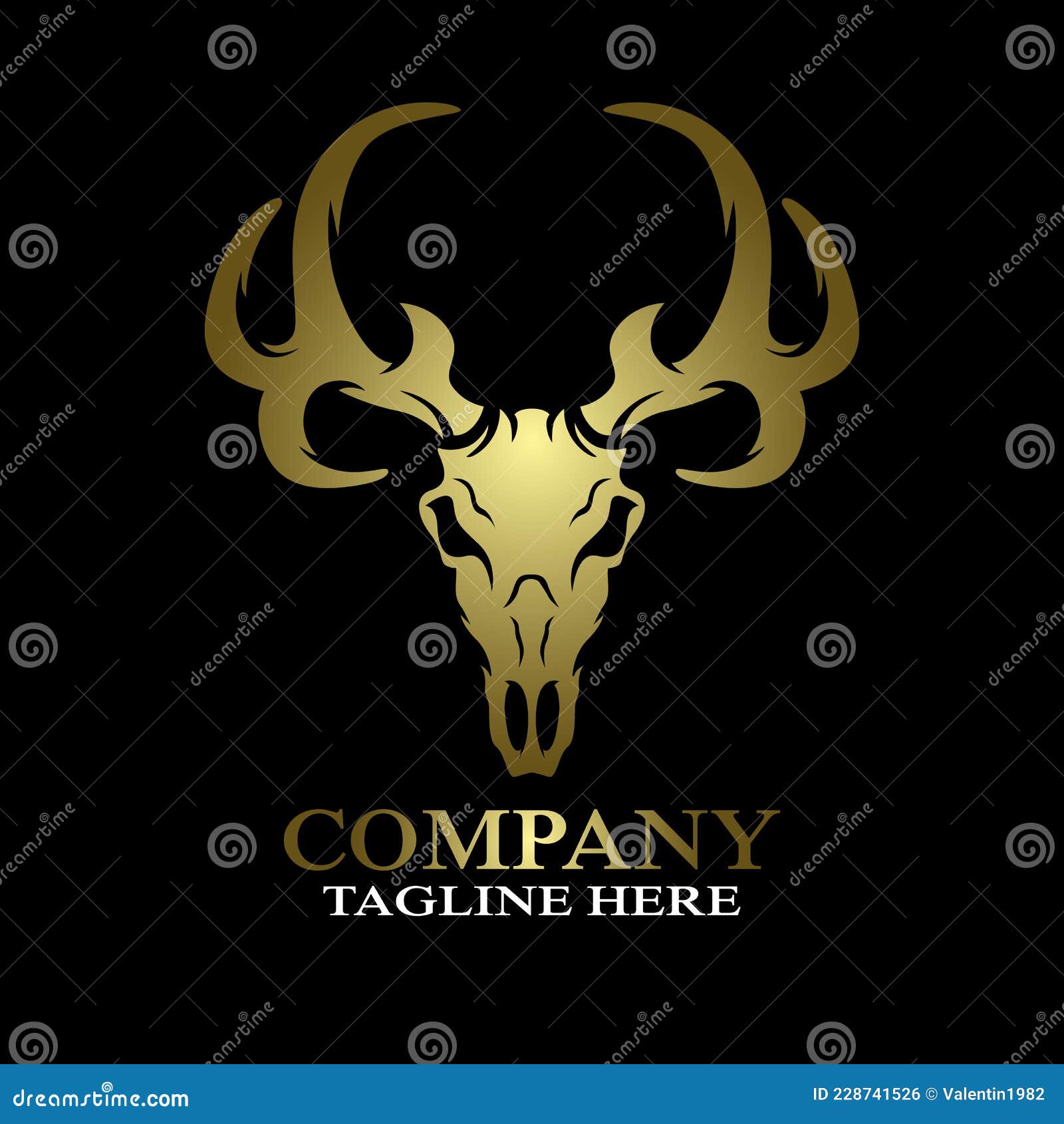 Modern deer skull logo. stock vector. Illustration of icon - 228741526