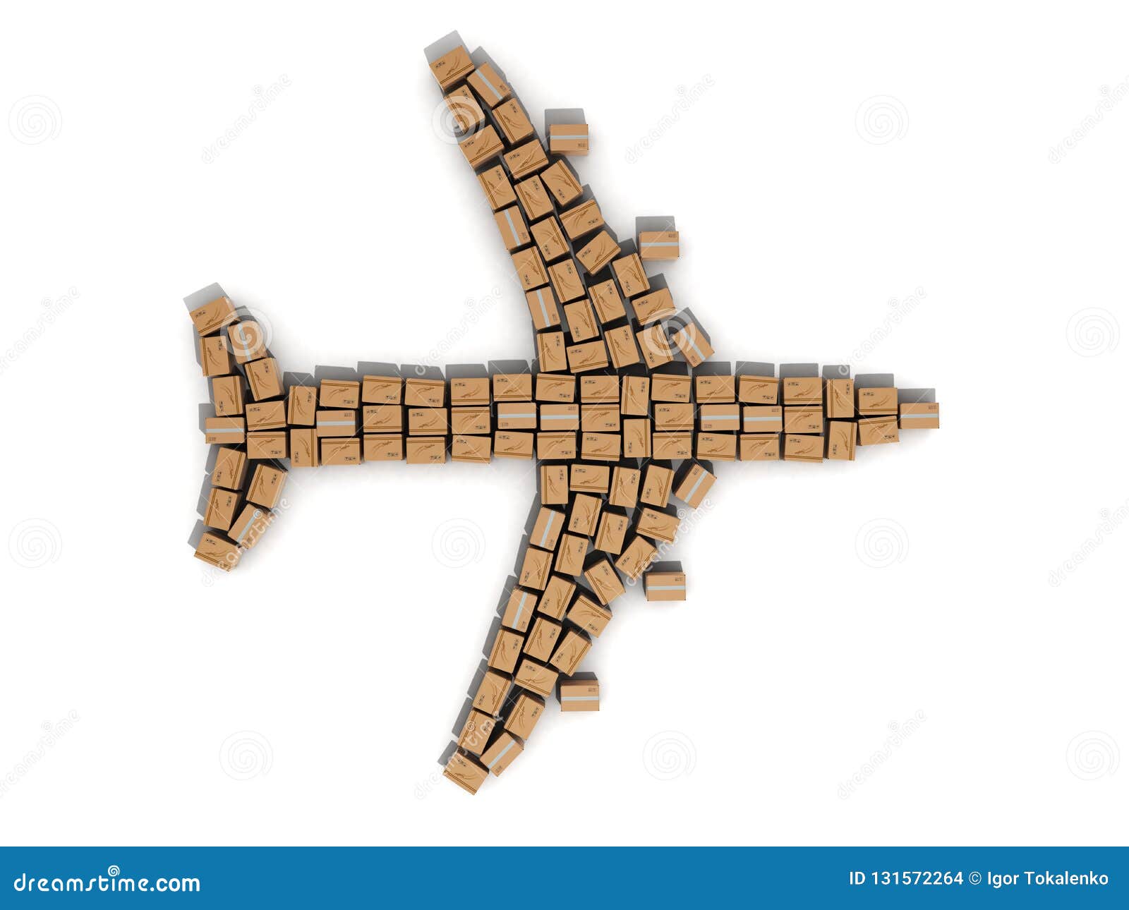 Modern Delivery Concept Airplane Shaped Boxes 3d Render on White Stock ...