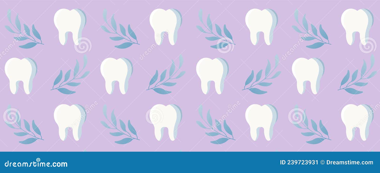 Modern Dental Pattern. Flat Illustration of Teeth. Stock Vector ...