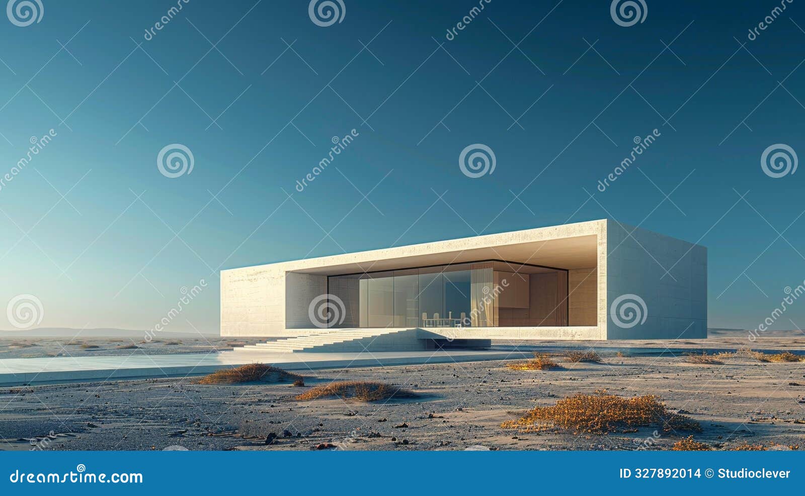 Modern Desert House with Clean Lines - Generative Ai Stock Illustration ...