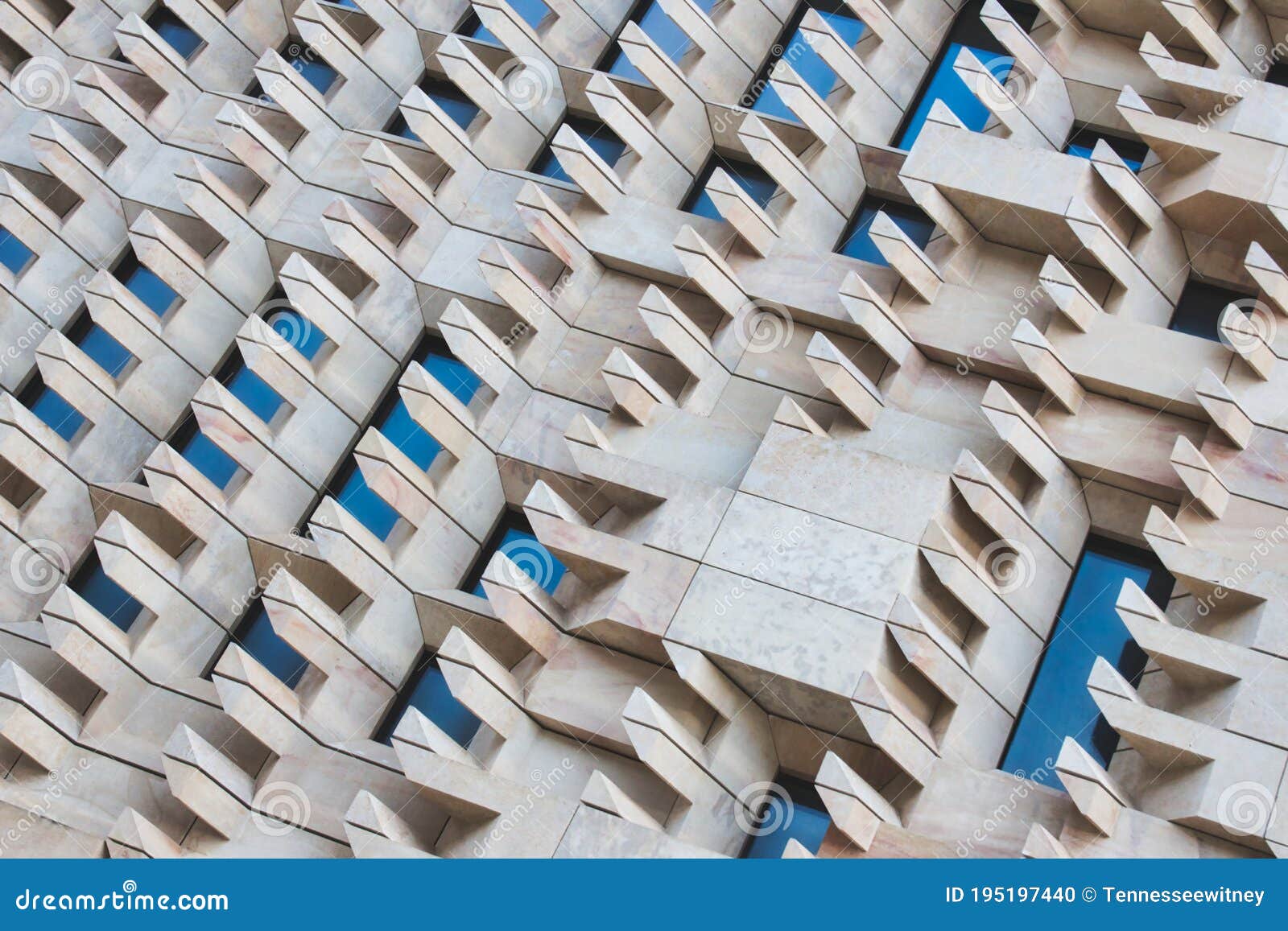Modern Design Building Facade Made of Stone and Glass Stock Photo ...