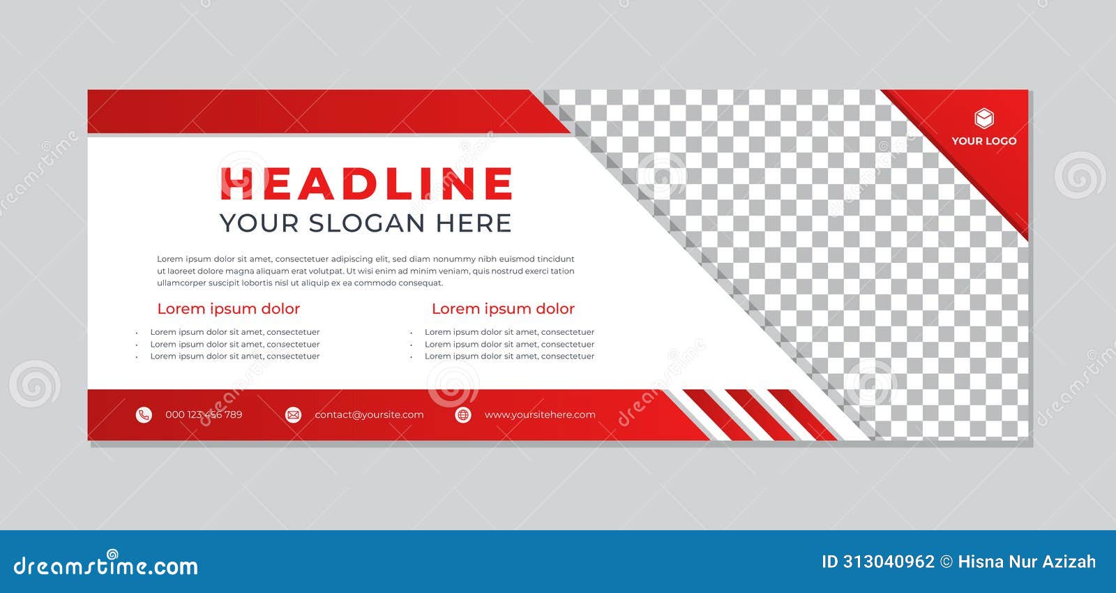Modern Business Banner Template Design in Red and White Colors Stock ...