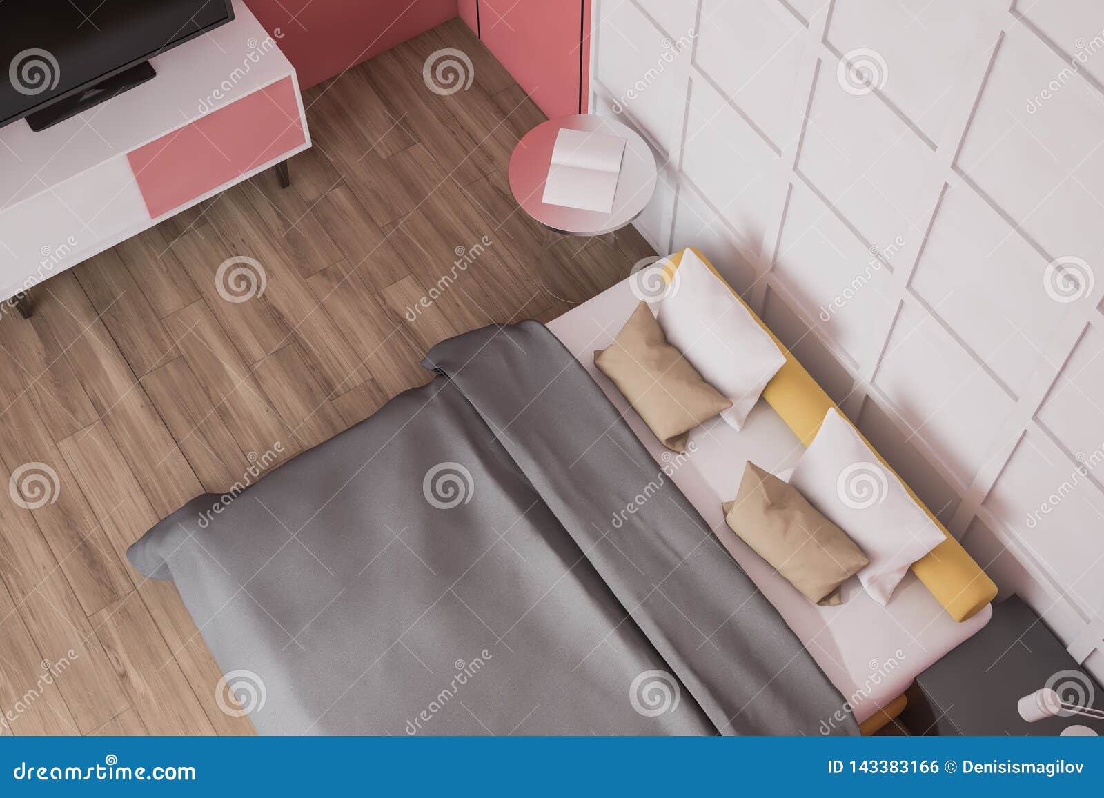 Modern Design Bedroom Interior. Top View Stock Illustration ...