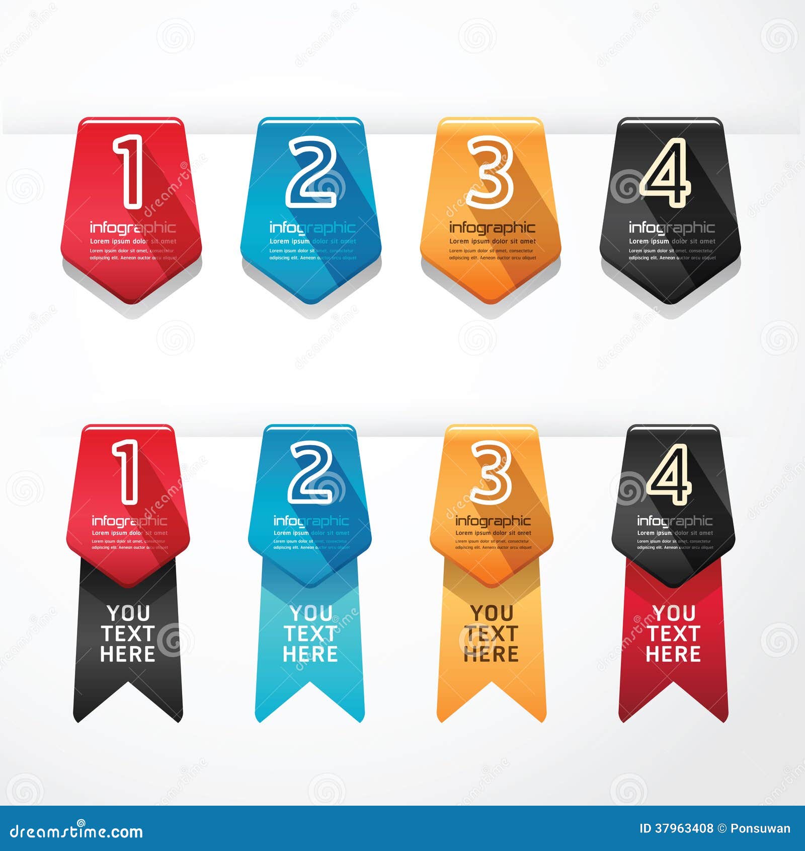 Modern Design Button Banners Number Vector Illustr Stock Vector ...