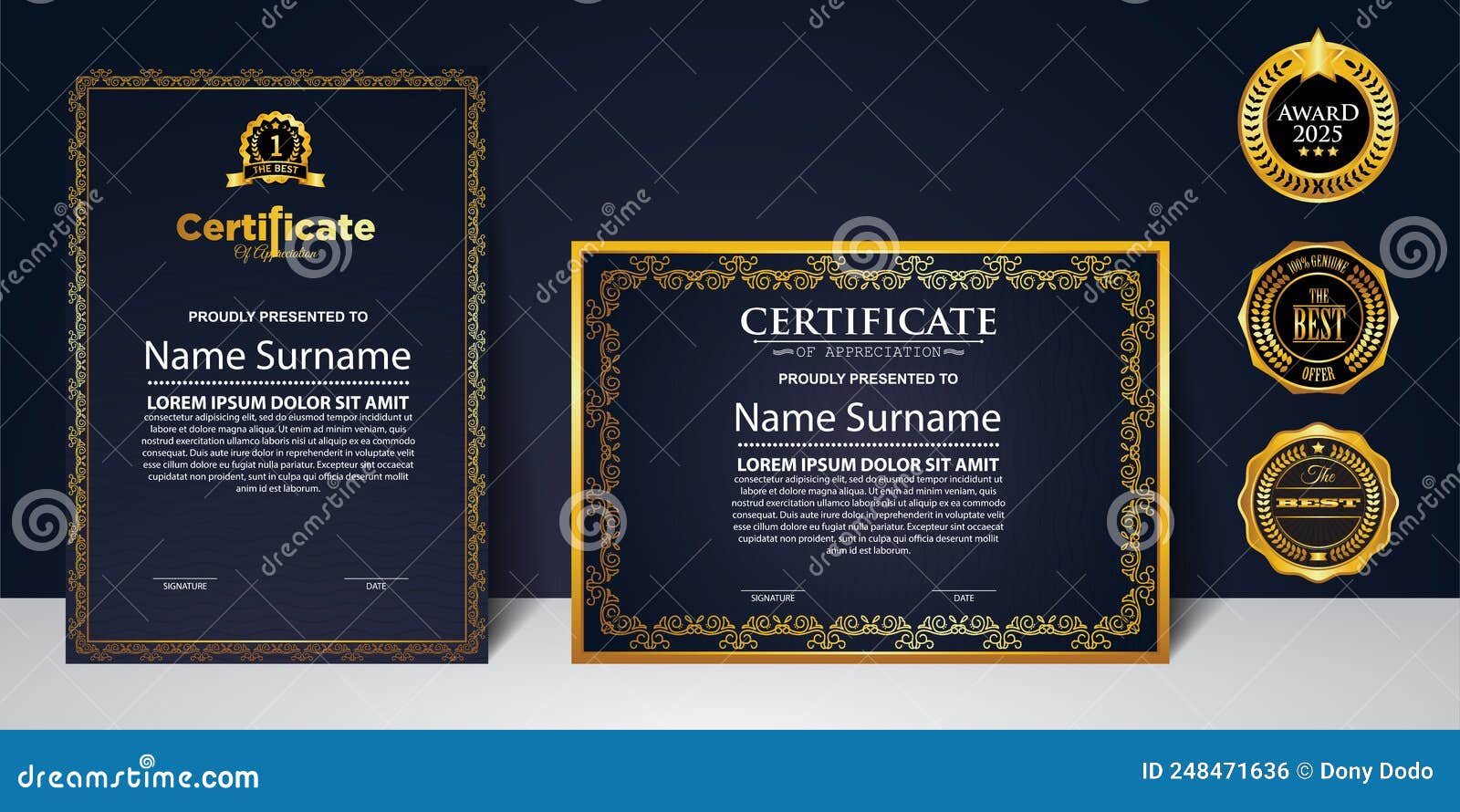 Modern Design Certificate Layout Concept. Simple Elegant and Luxurious ...