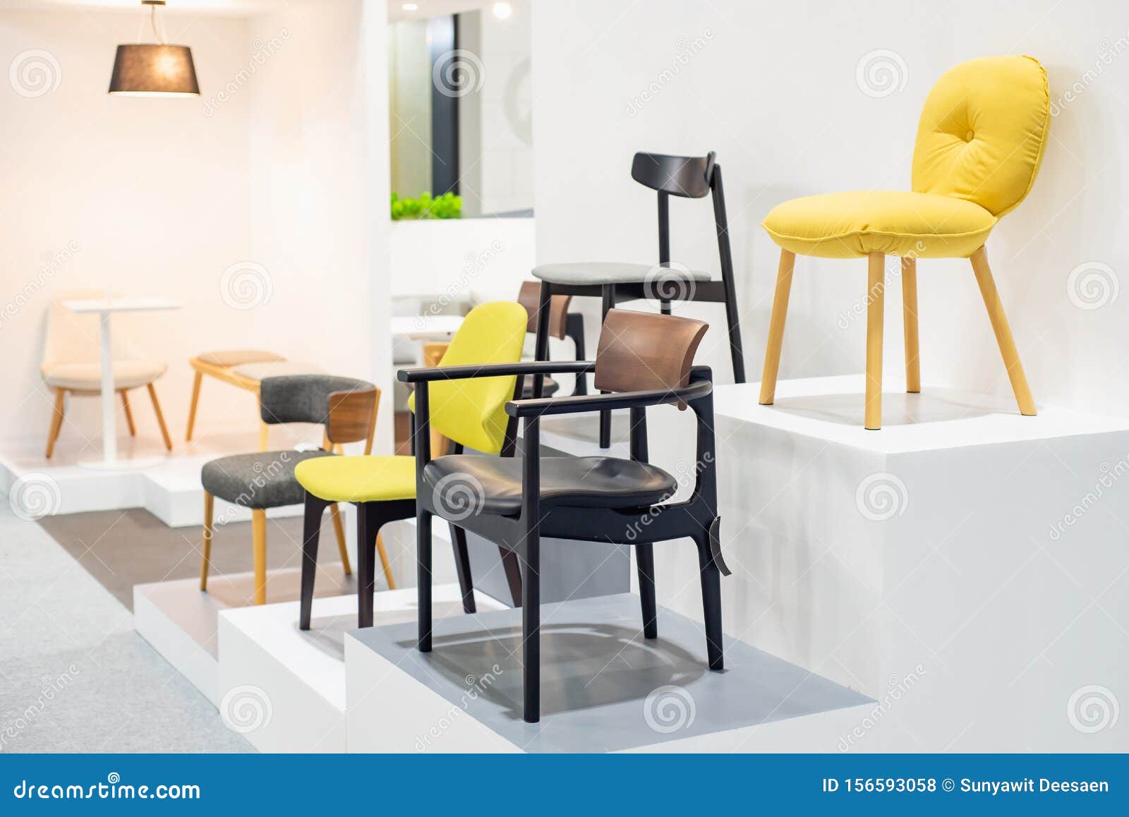 Modern Design Chair Show in Exhibition Room Stock Photo - Image of ...