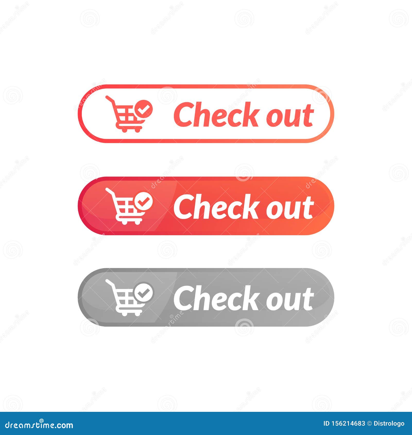 Modern Design of Check Out Button. Online Shop Icon Material Stock ...