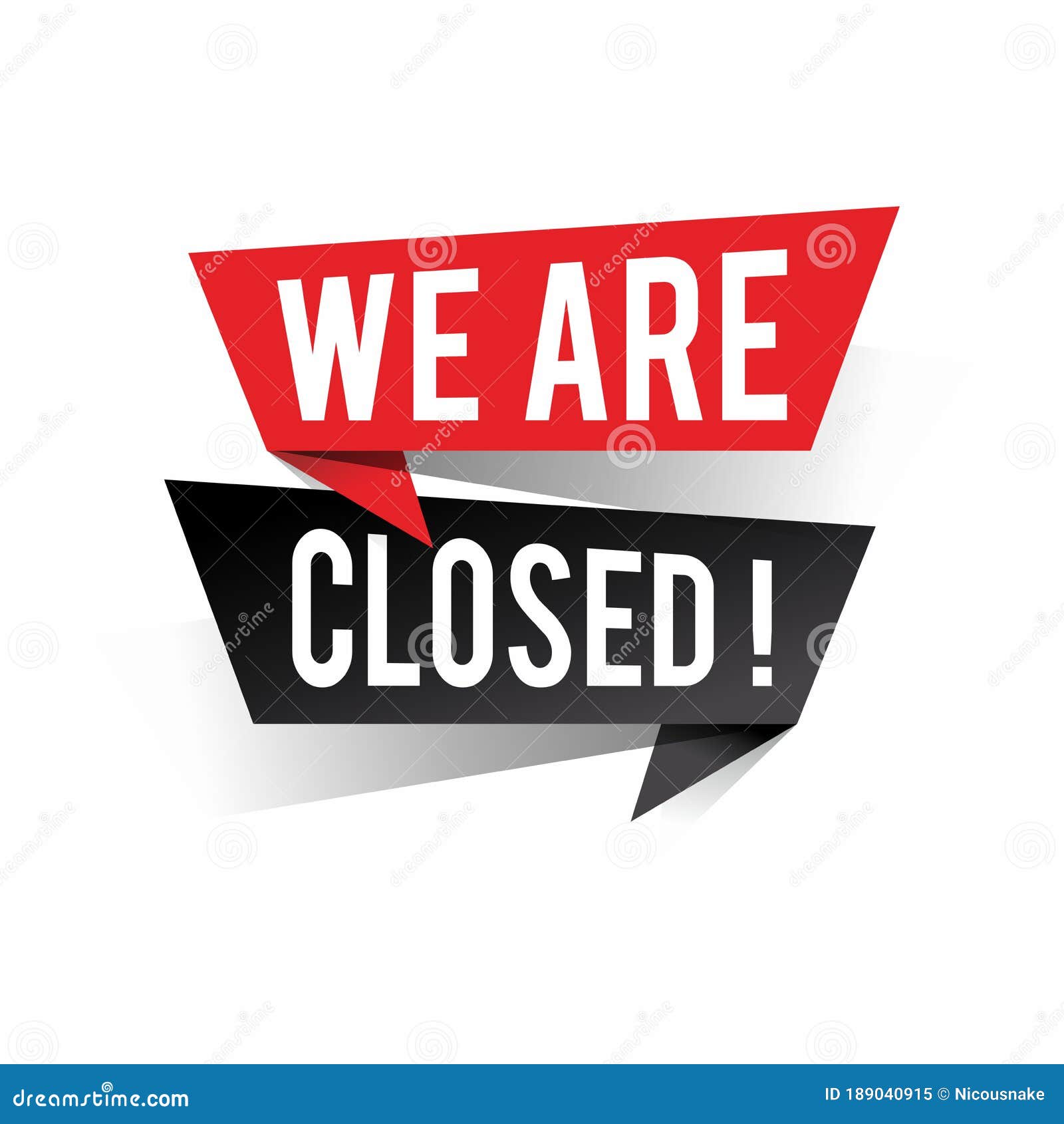 Modern Design we are Closed Text on Speech Bubbles Concept Stock Vector ...