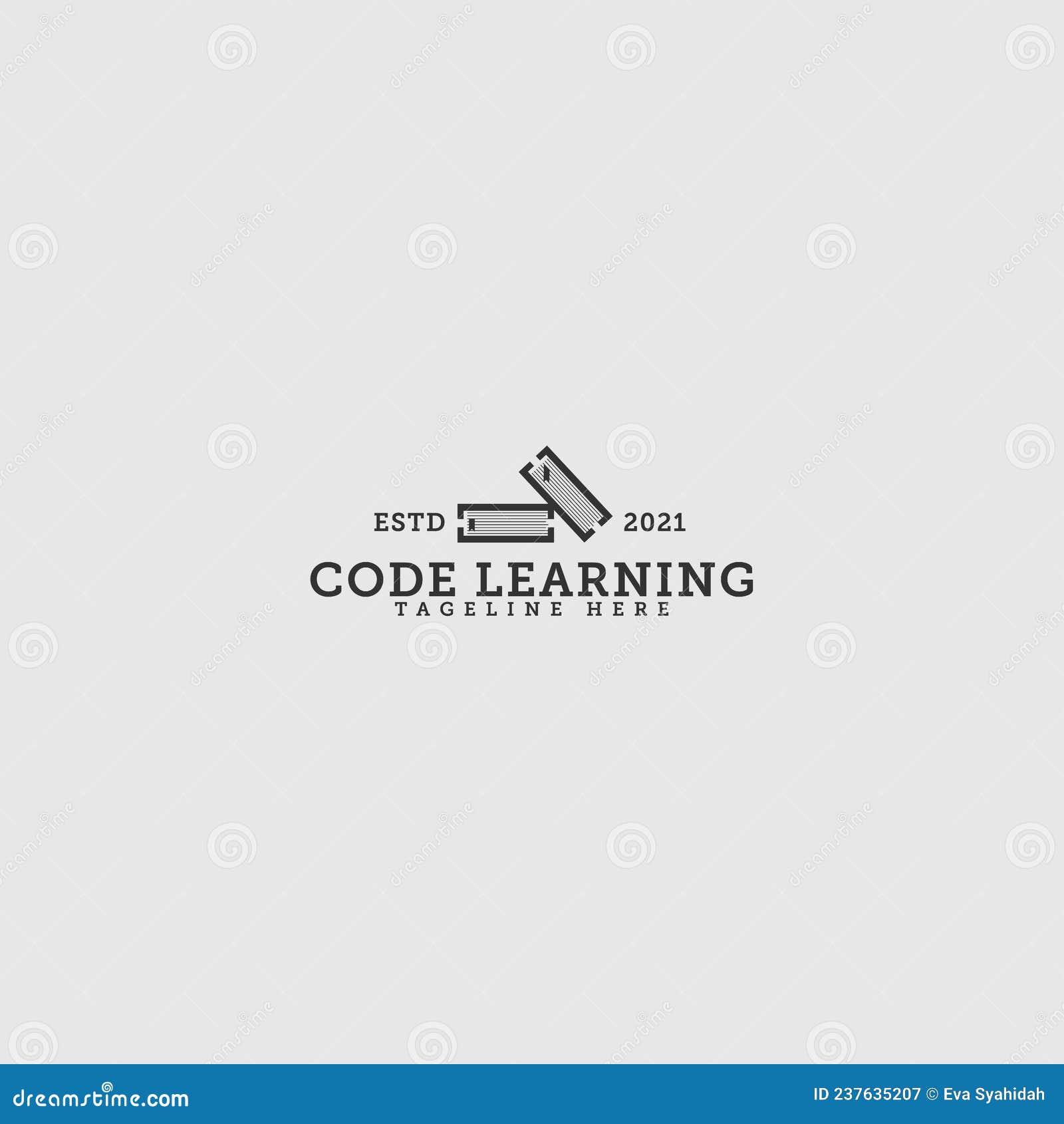 Modern Design CODE LEARNING Books Logo Design Stock Vector ...