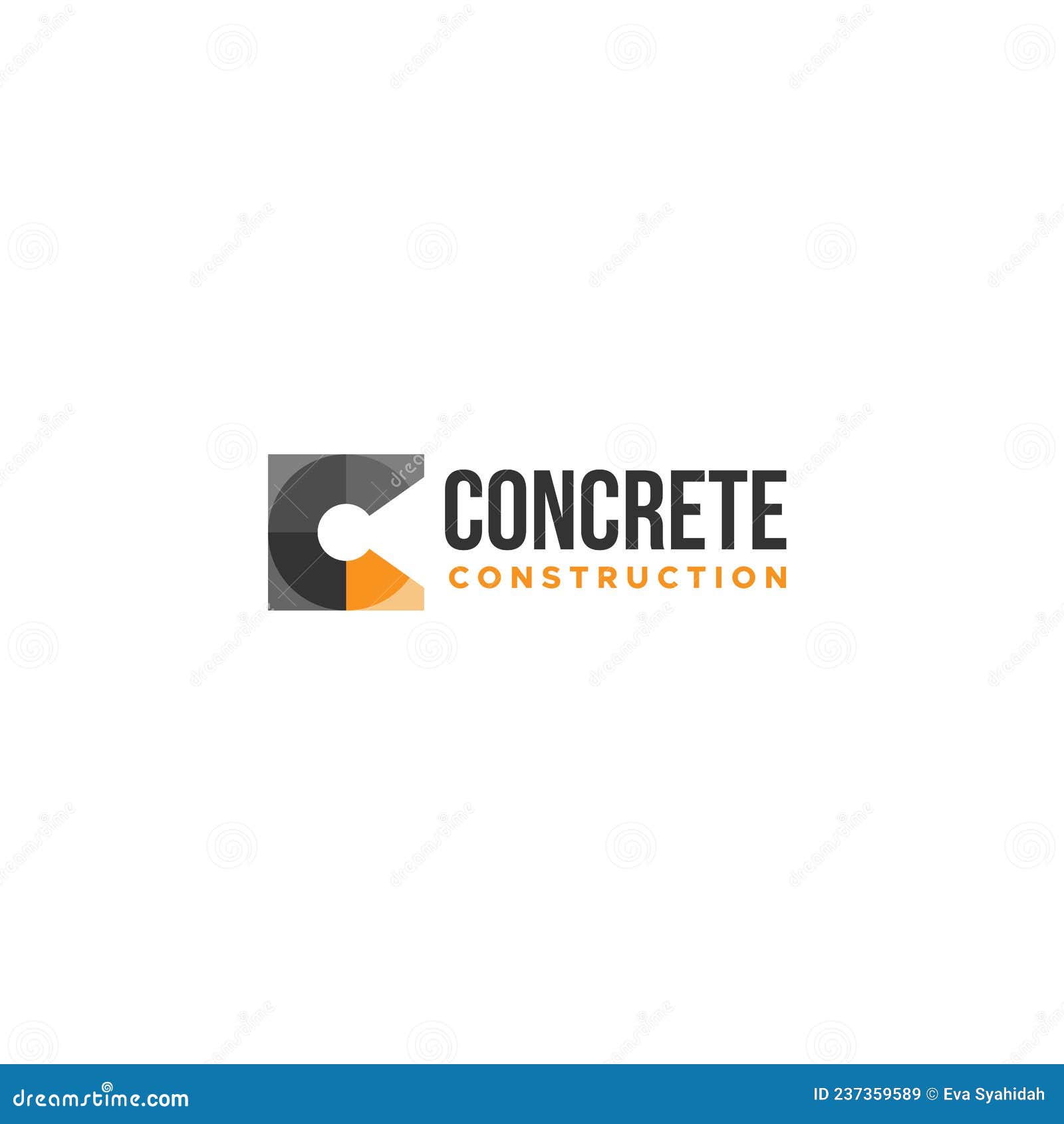 Modern Design Concrete Construction Logo Design Stock Vector ...