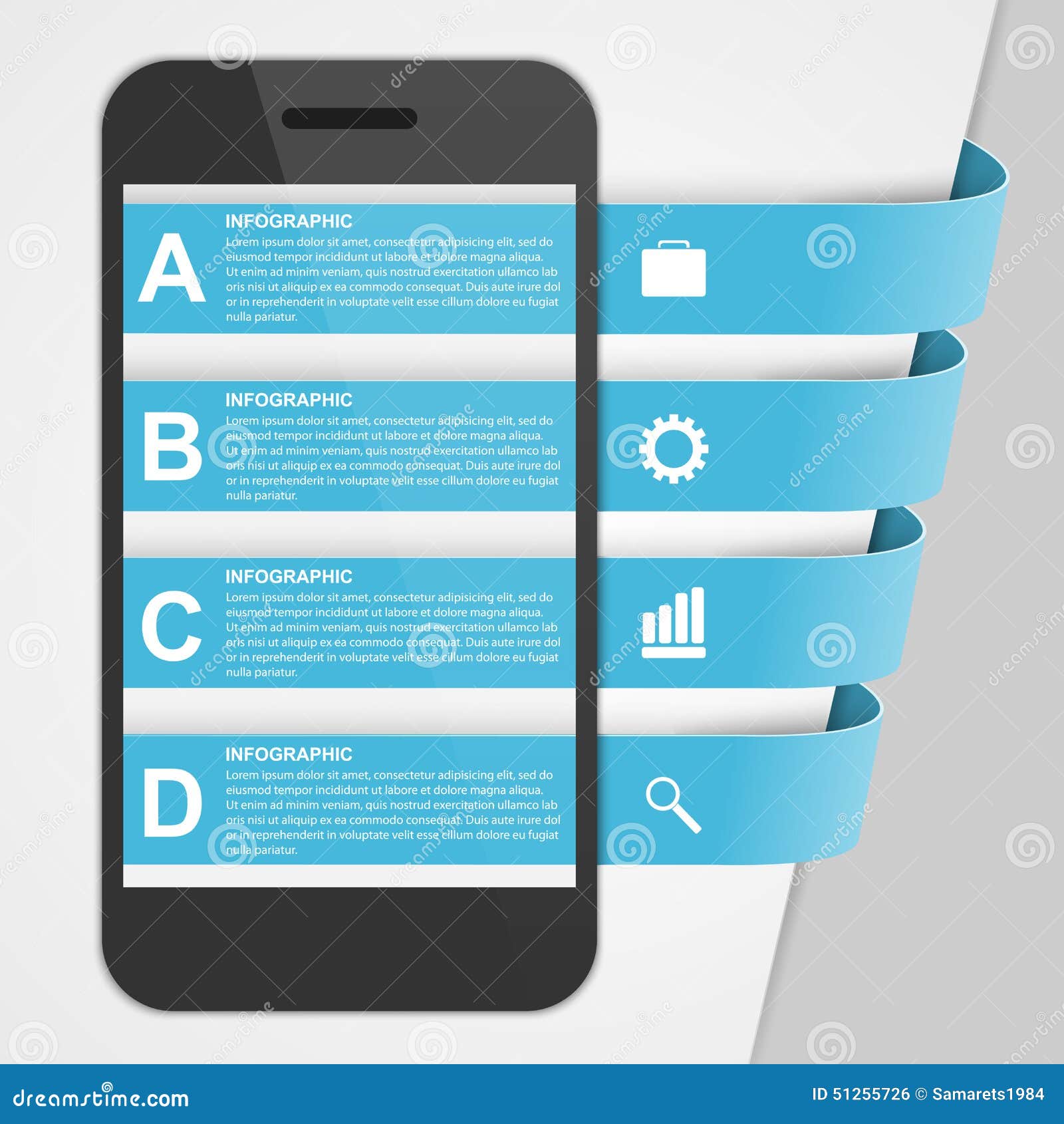 Modern Design Creative Infographic with Mobile Phone. Stock Vector ...
