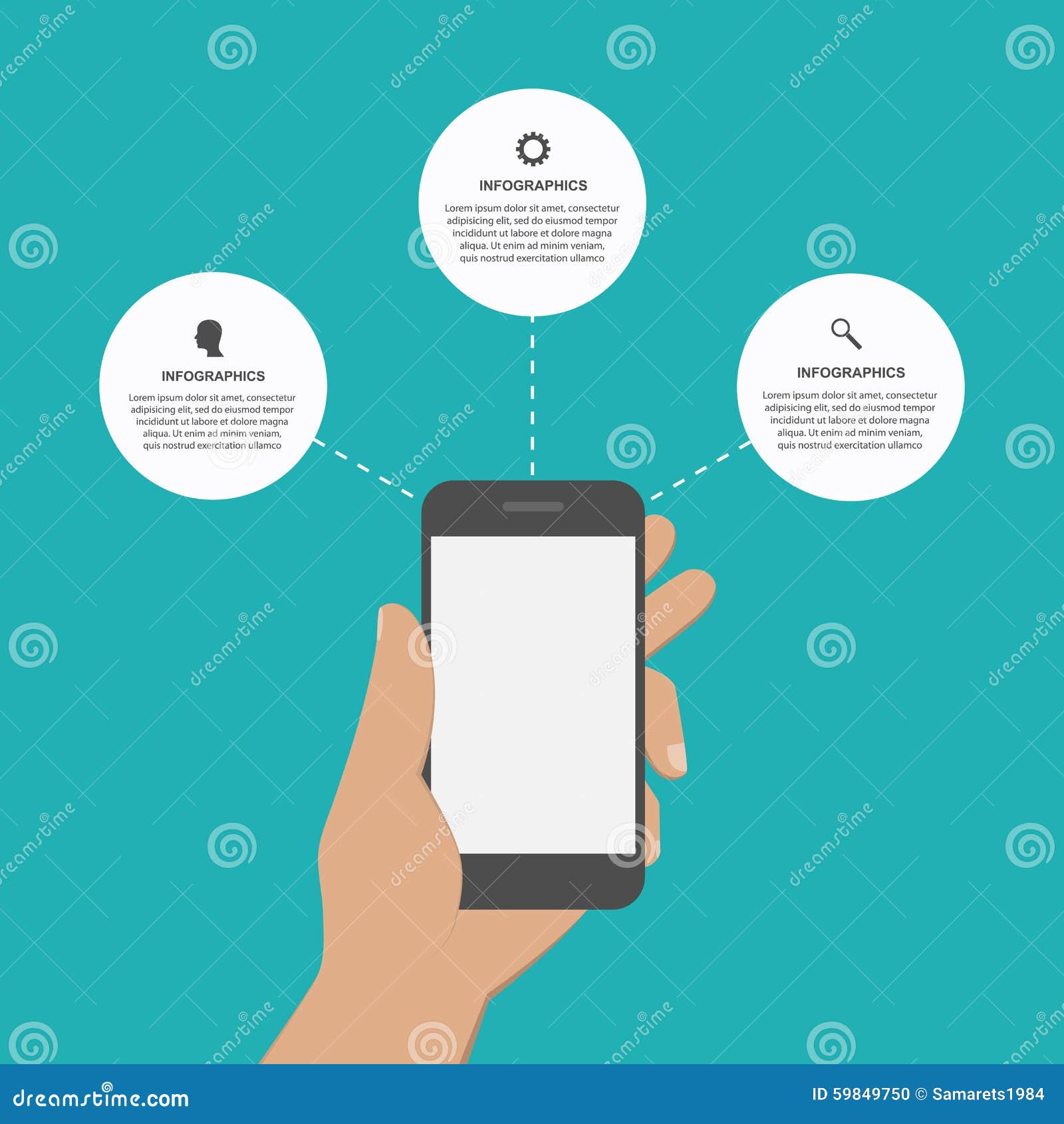 Modern Design Creative Infographic with Mobile Phone. Stock Vector ...