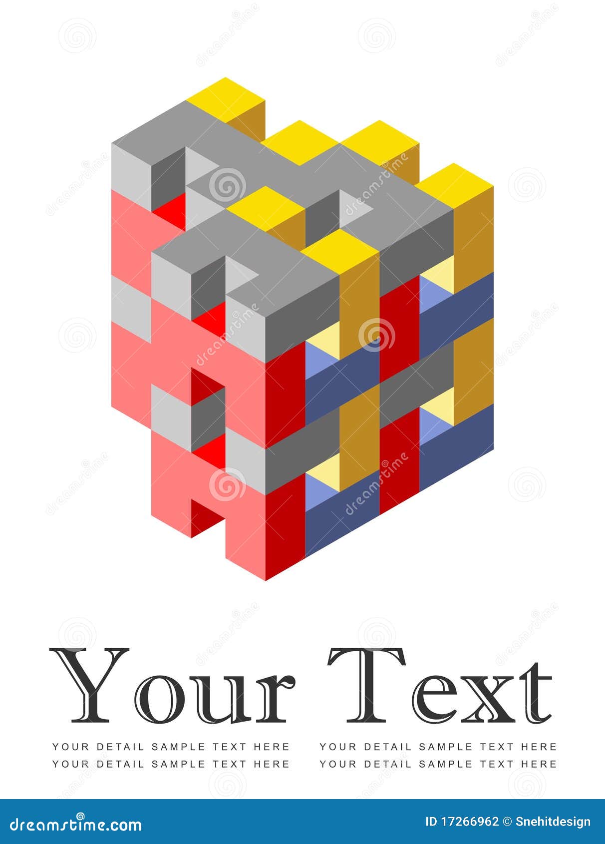 Modern design element stock illustration. Illustration of cubes - 17266962