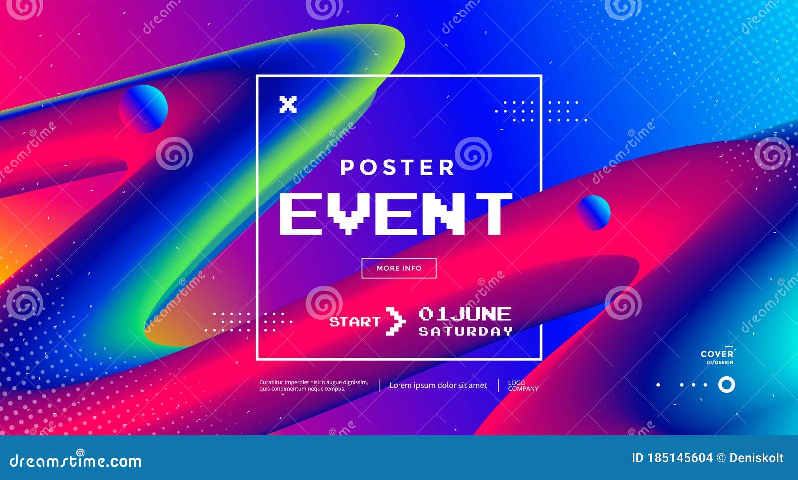 Modern Design Event Poster with 3d Flow Shape Stock Vector ...