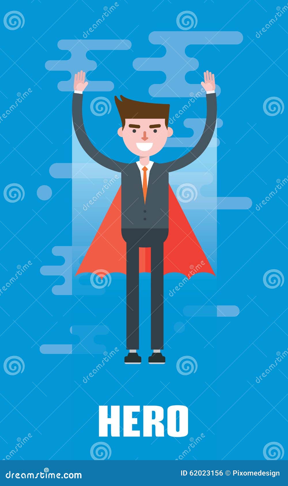 Modern Design Flat Character Hero Vector Illustration Stock Vector ...