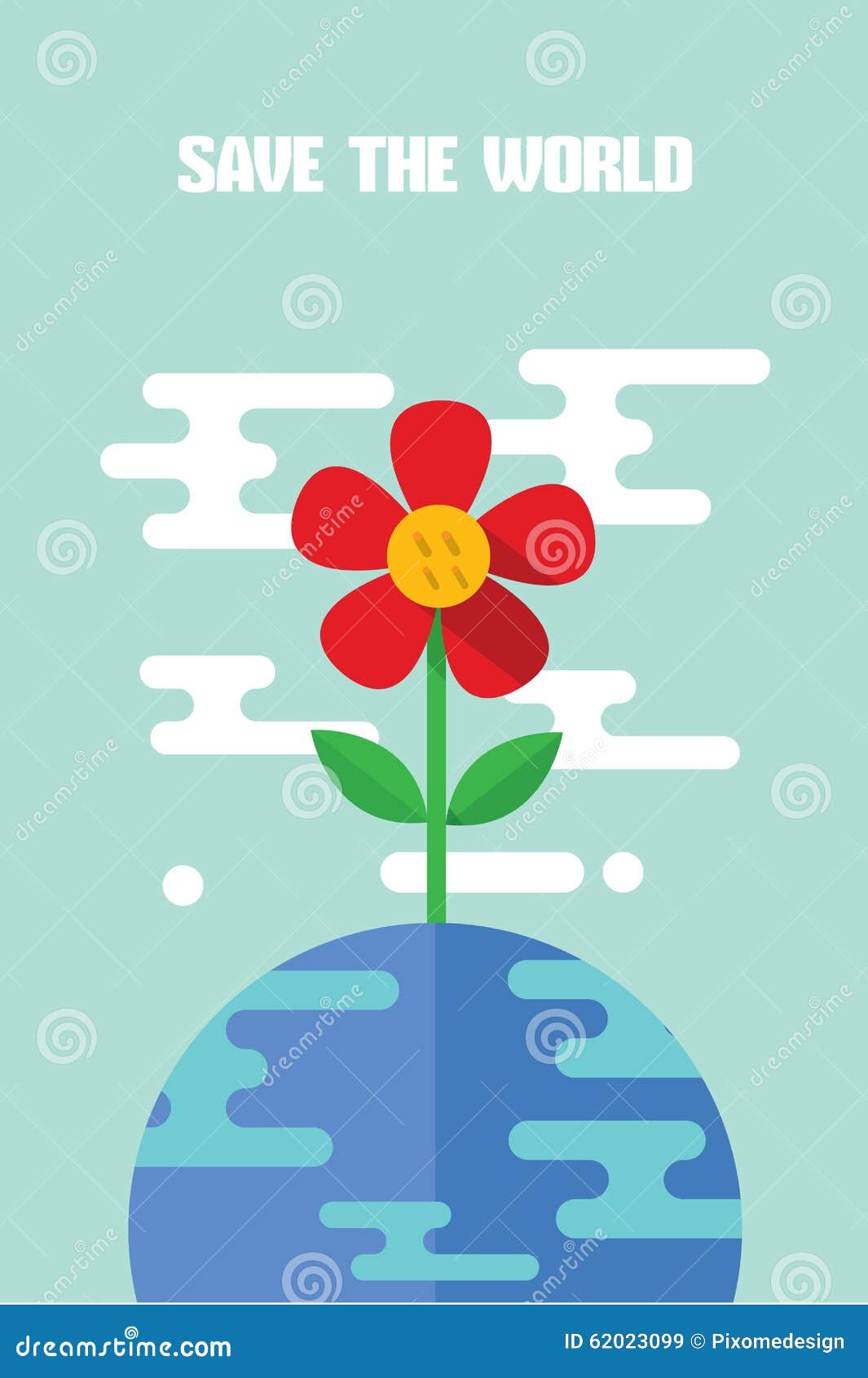 Modern Design Flat Character Save the World Illustration Stock ...