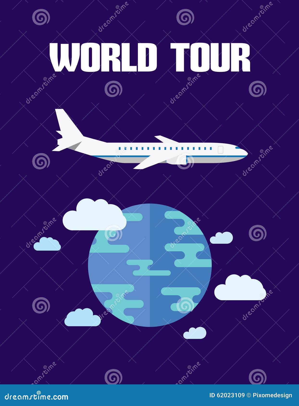 Modern Design Flat Character World Tour Vector Illustration Stock ...