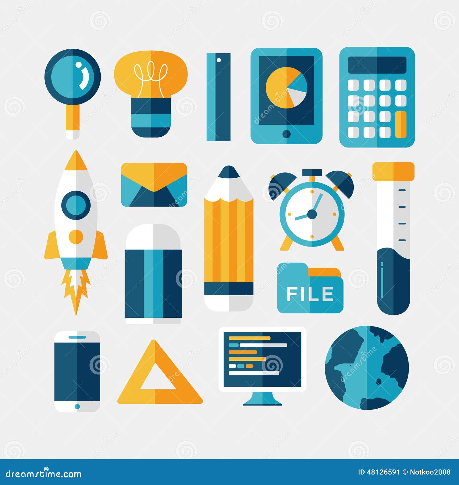 Modern design flat icon stock vector. Illustration of items - 48126591