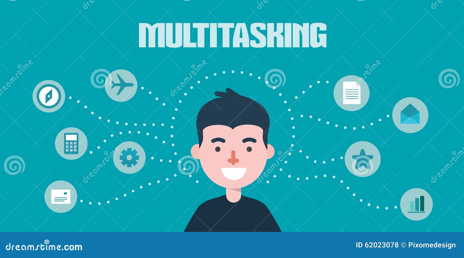 Modern Design Flat Multitasking Vector Illustration Stock Vector ...