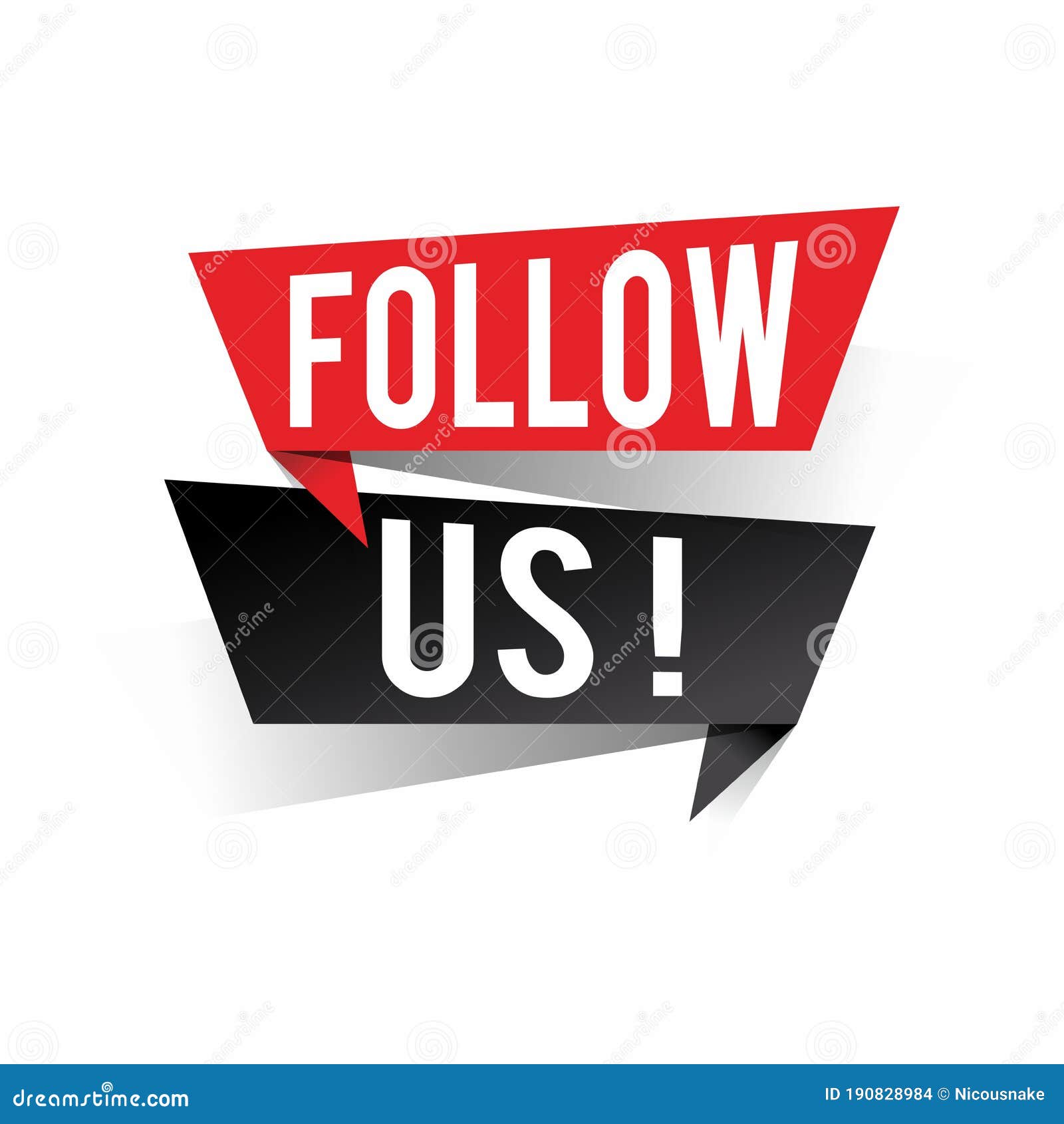 Modern Design Follow Us Text on Speech Bubbles Concept Stock ...