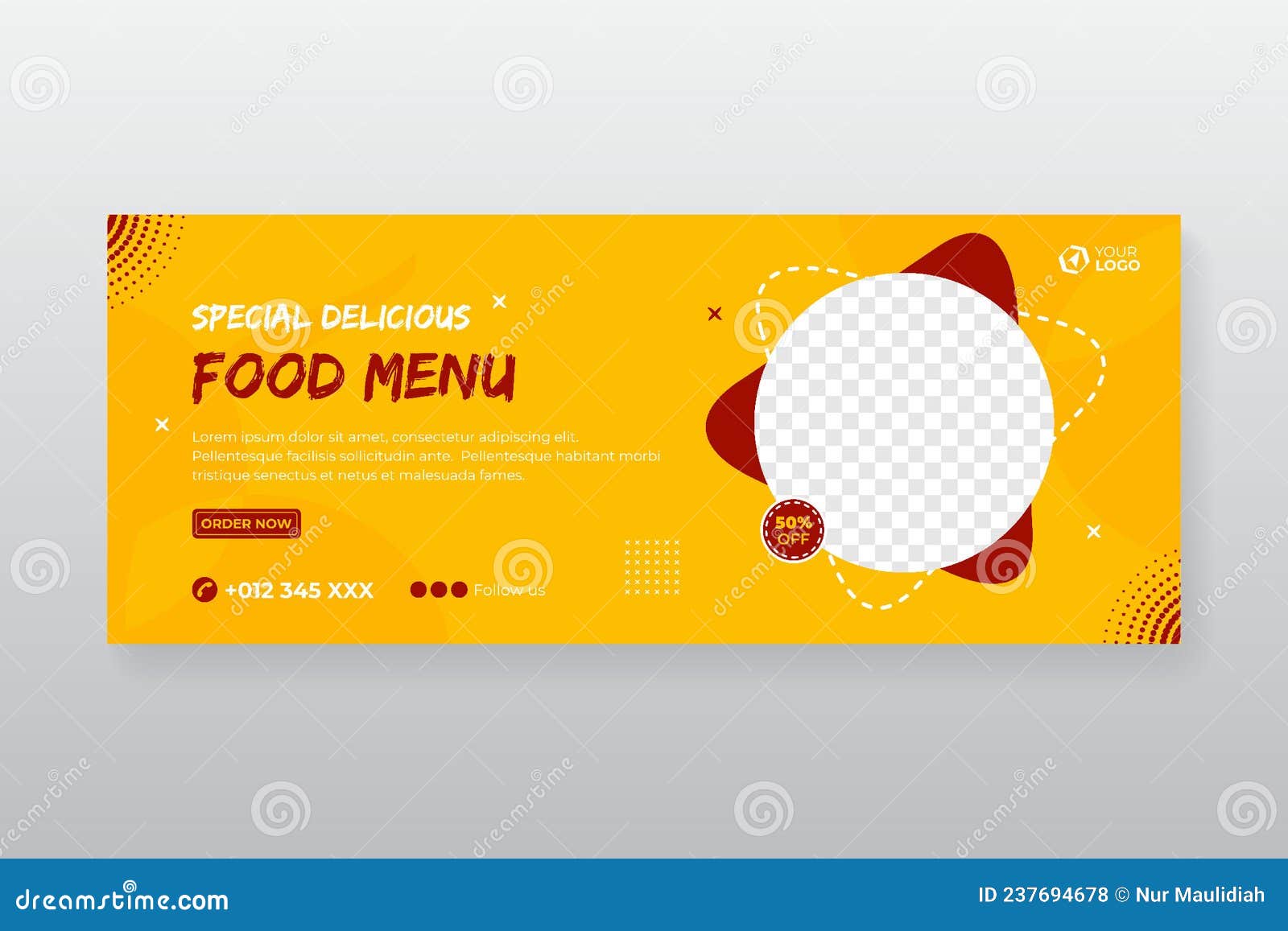 Modern Design Food Menu Banner Template Stock Vector - Illustration of ...