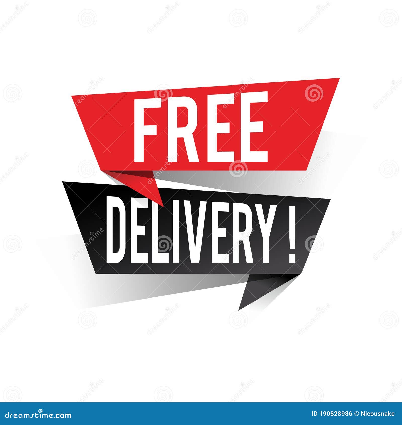 Modern Design Free Delivery Text on Speech Bubbles Concept Stock ...