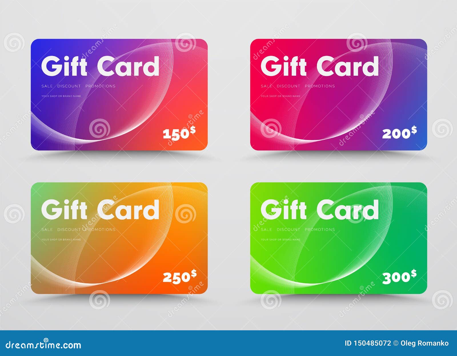 Modern Design Gift Cards with Mixed Gradients and Intersecting Circles ...