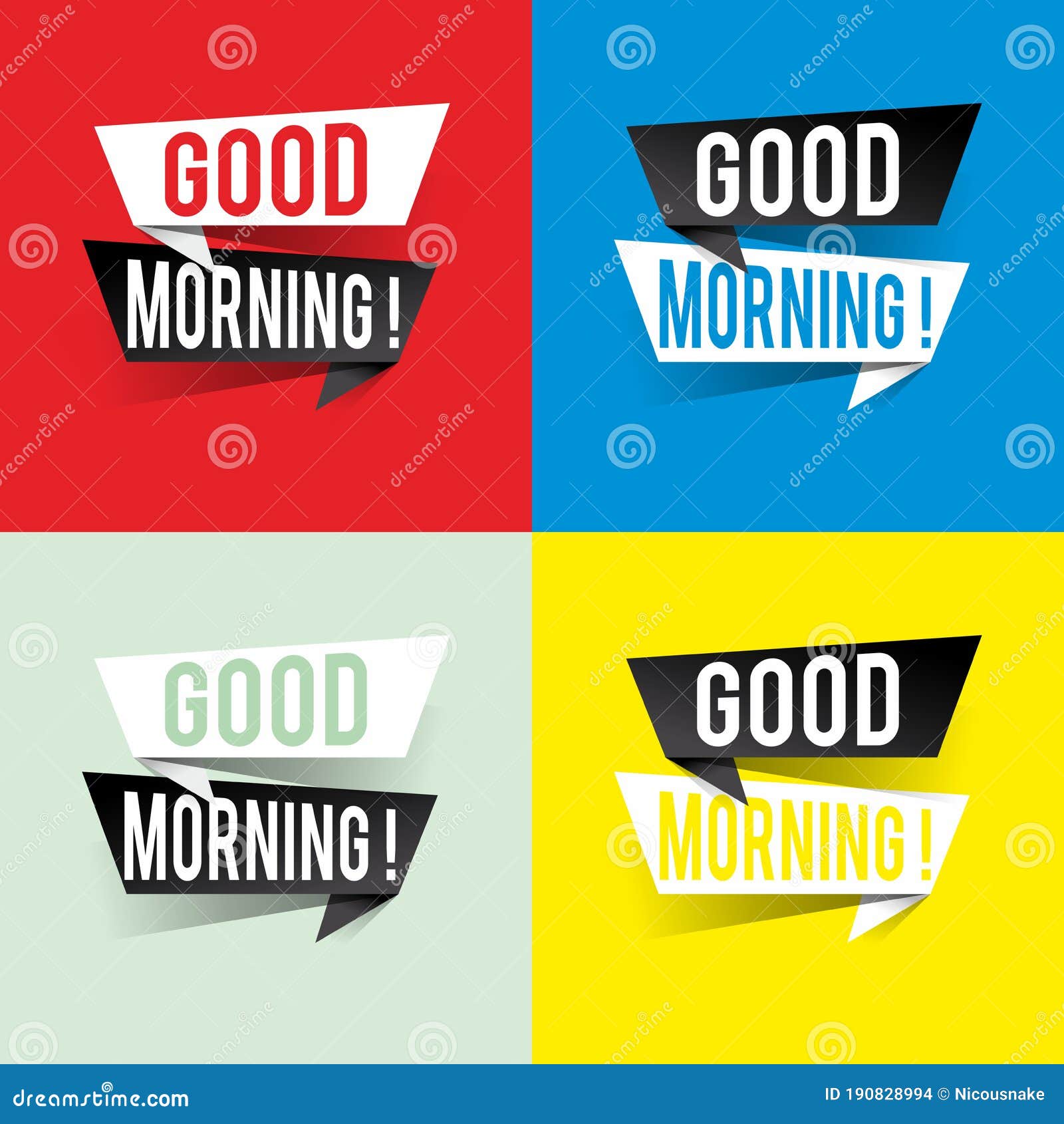 Modern Design Good Morning Text on Speech Bubbles Concept Stock ...