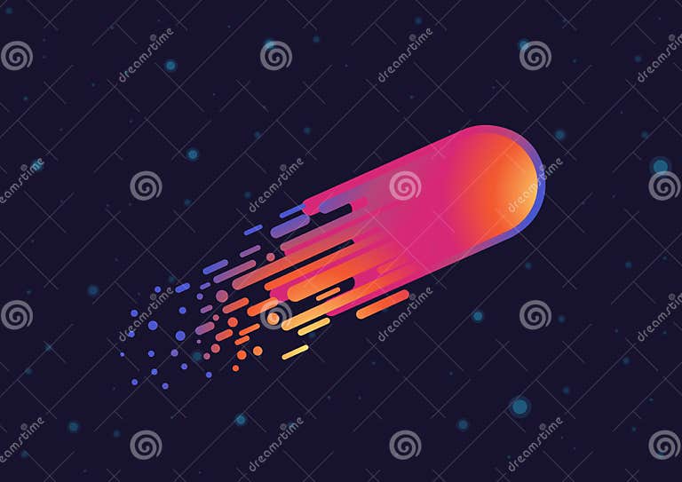 Modern Design Gradient Comet in Galaxy Space Vector Background. Stock ...