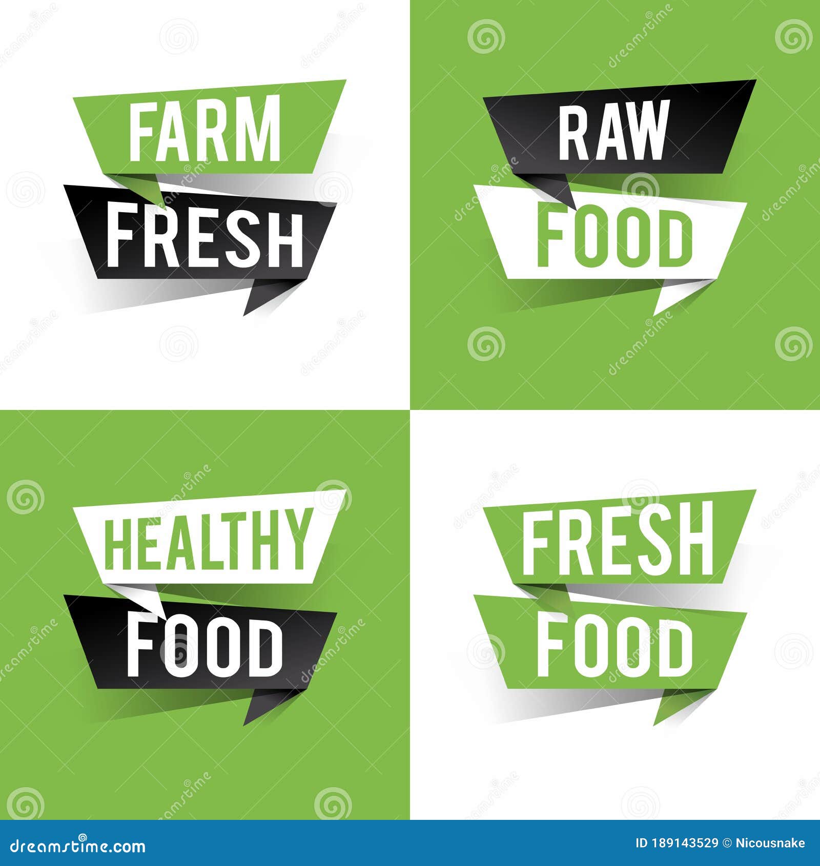Modern Design Healthy Bio Food Concept Text on Speech Bubbles Stock ...