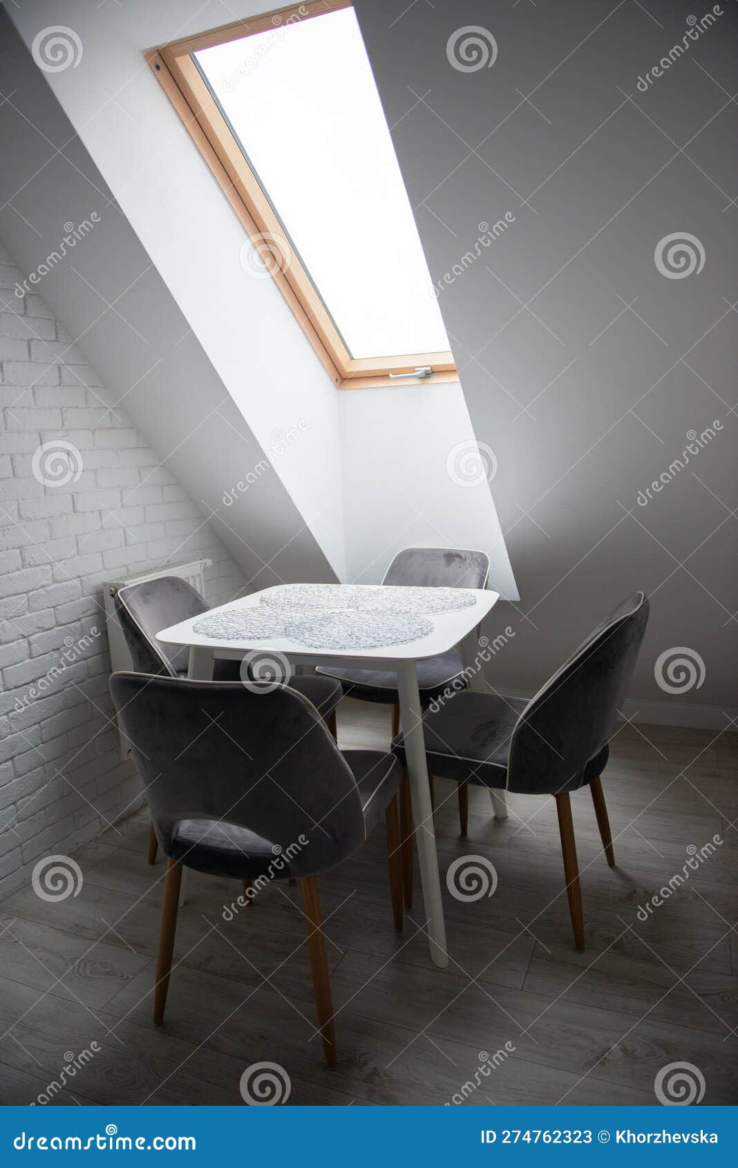 Modern Design Home Interior of Kitchen in Mansard with Elegant ...