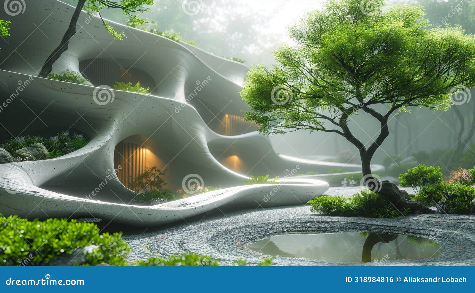 Modern Design of a House in Nature. Environmental Design Stock Photo ...