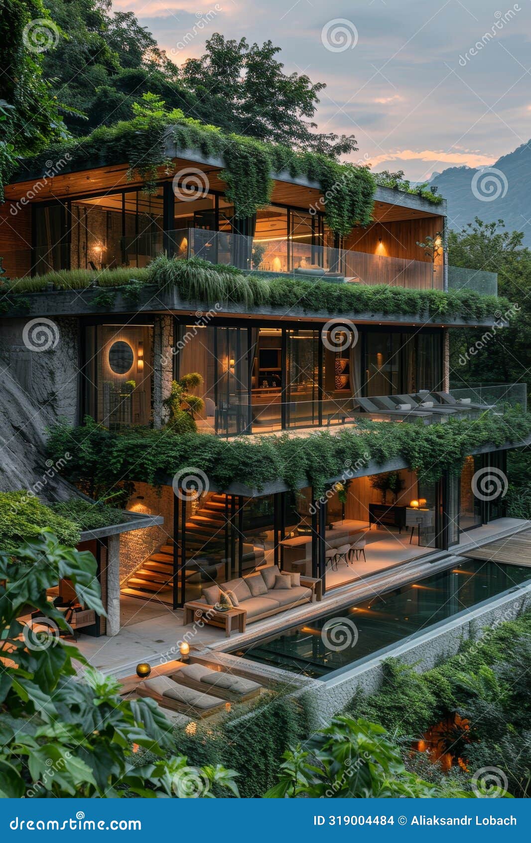 Modern Design of a House in Nature. Environmental Design Stock Photo ...
