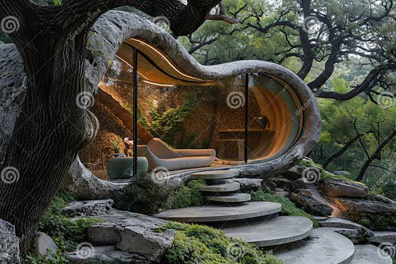 Modern Design of a House in Nature. Environmental Design Stock Image ...