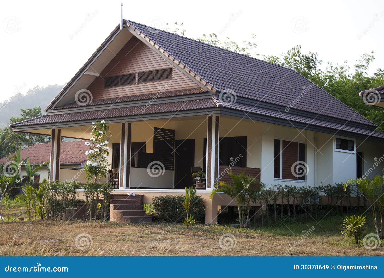 Modern Design House Separated on Two Sections Stock Image - Image of ...