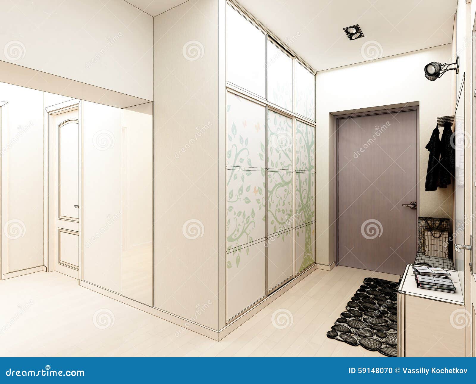 Modern Design Interior of Hall,corridor Stock Photo - Image of ...