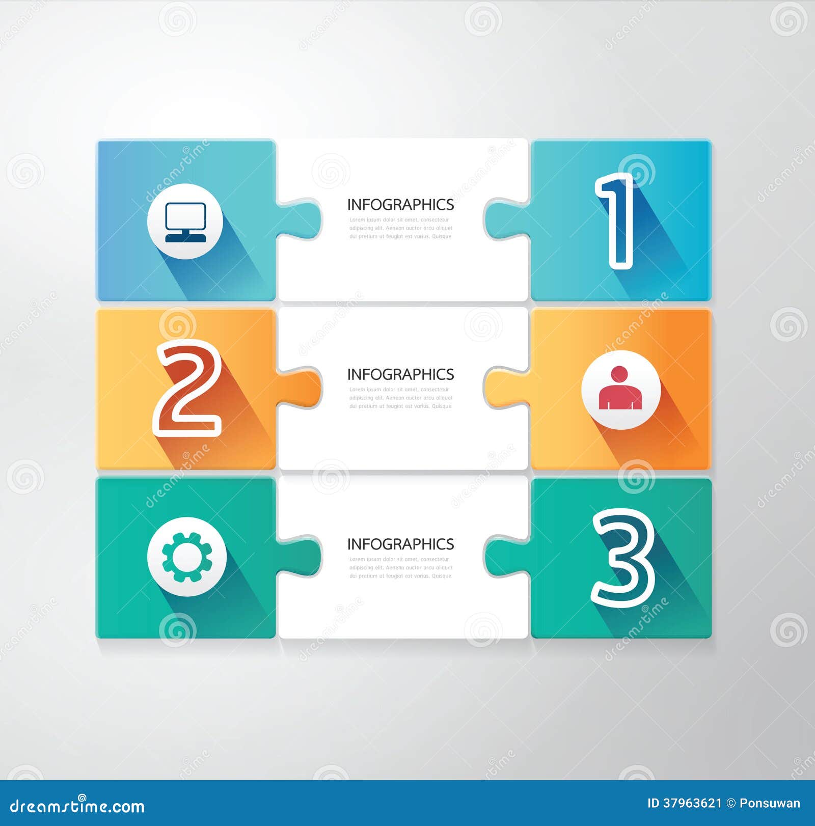 Modern Design Jigsaw Style Infographic Template Stock Vector ...