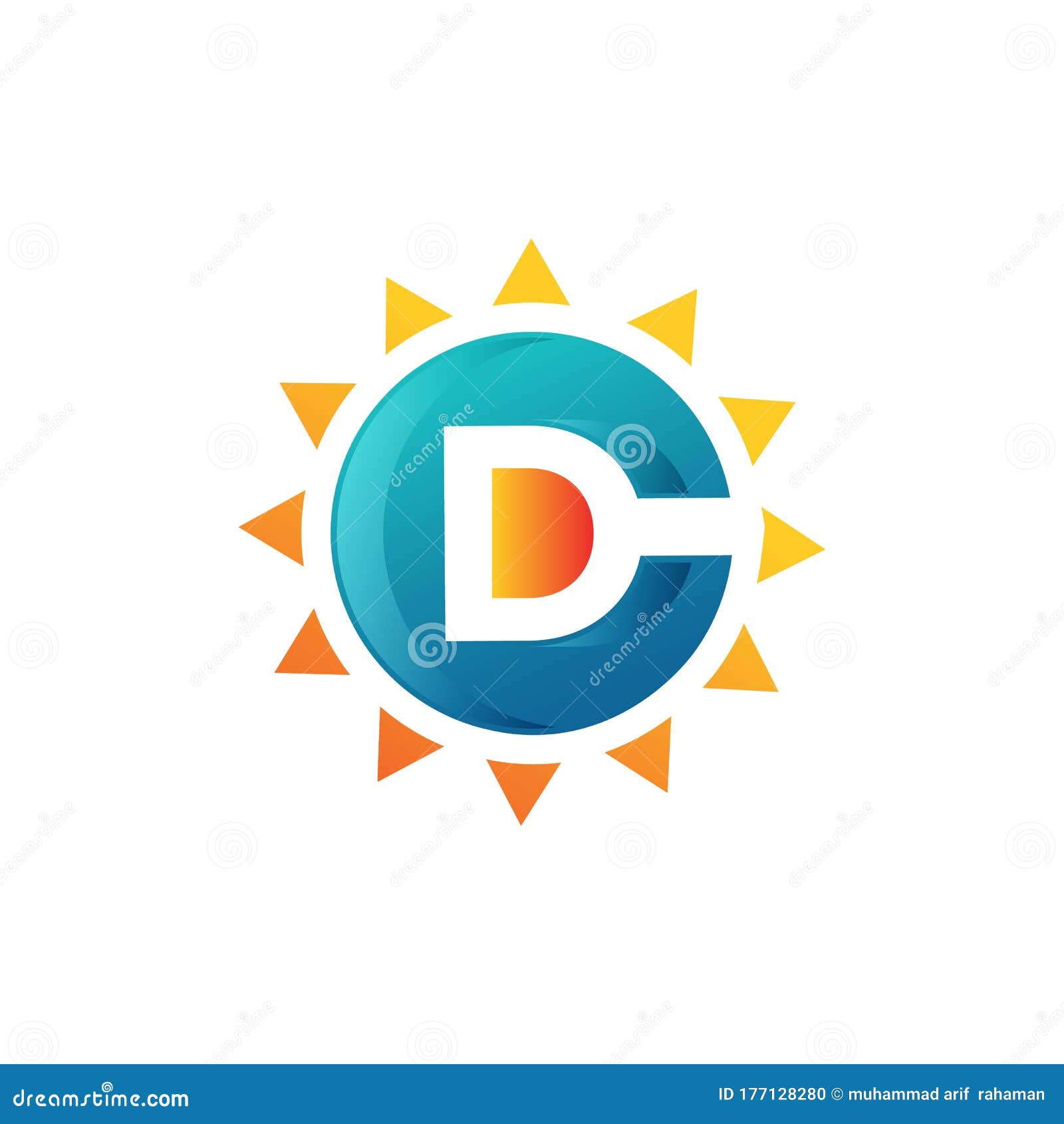 Modern Design Letter DC with Blue Color on the White Background Stock ...