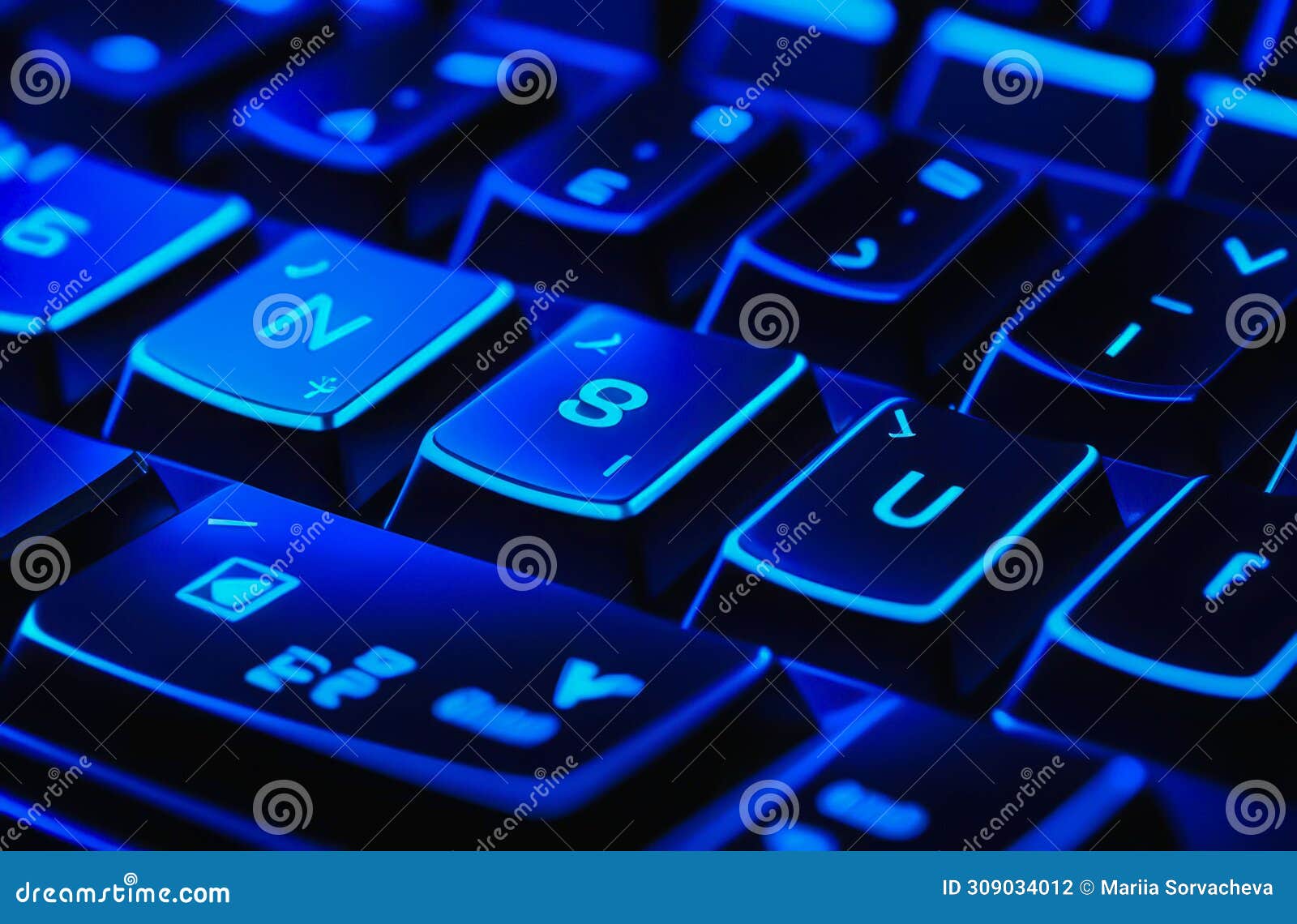 Modern Design: Luminous Keyboard for Easy Operation. Created by AI ...