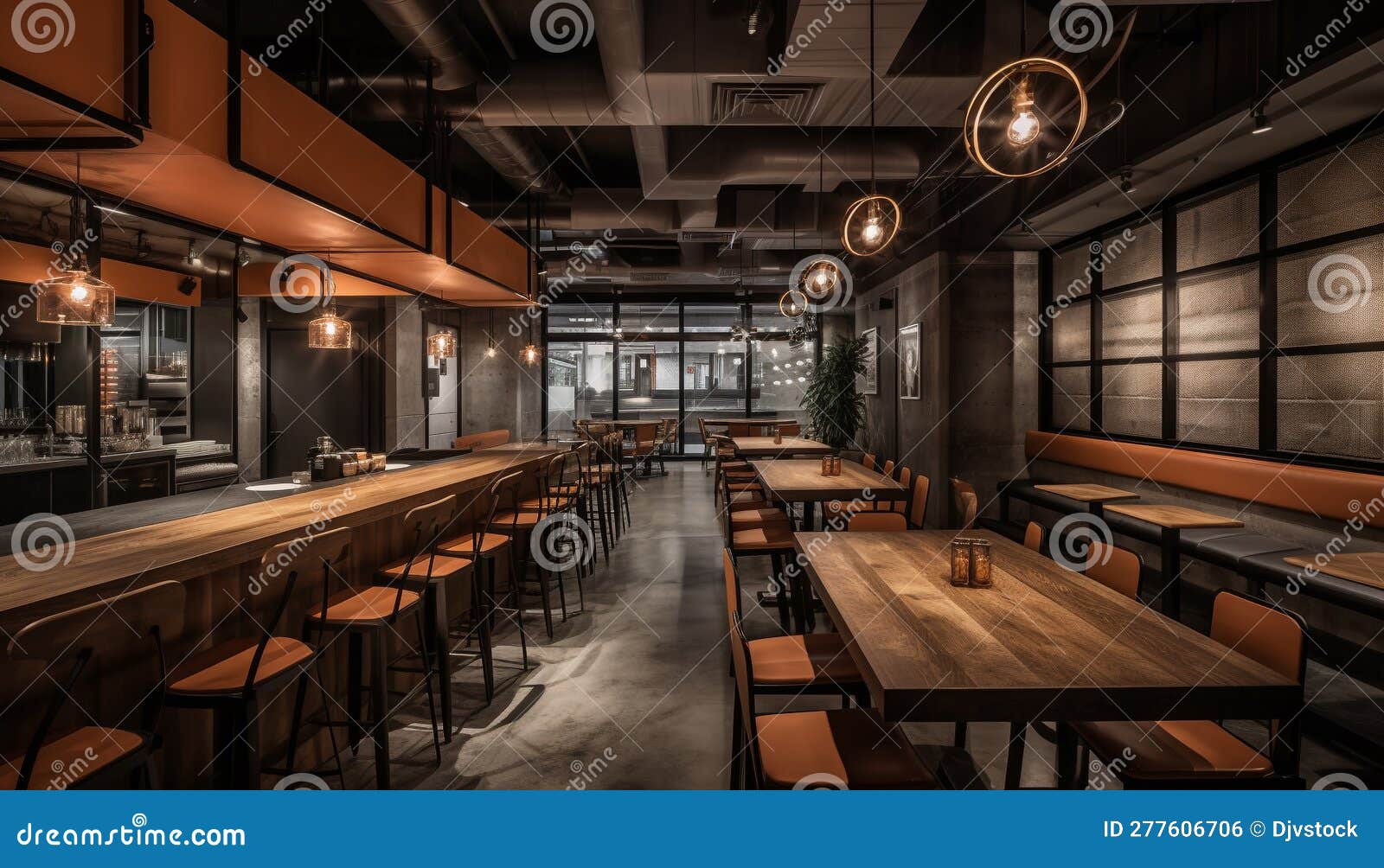 Modern Design Meets Luxury in Empty Bar with Dim Lighting Generated by ...