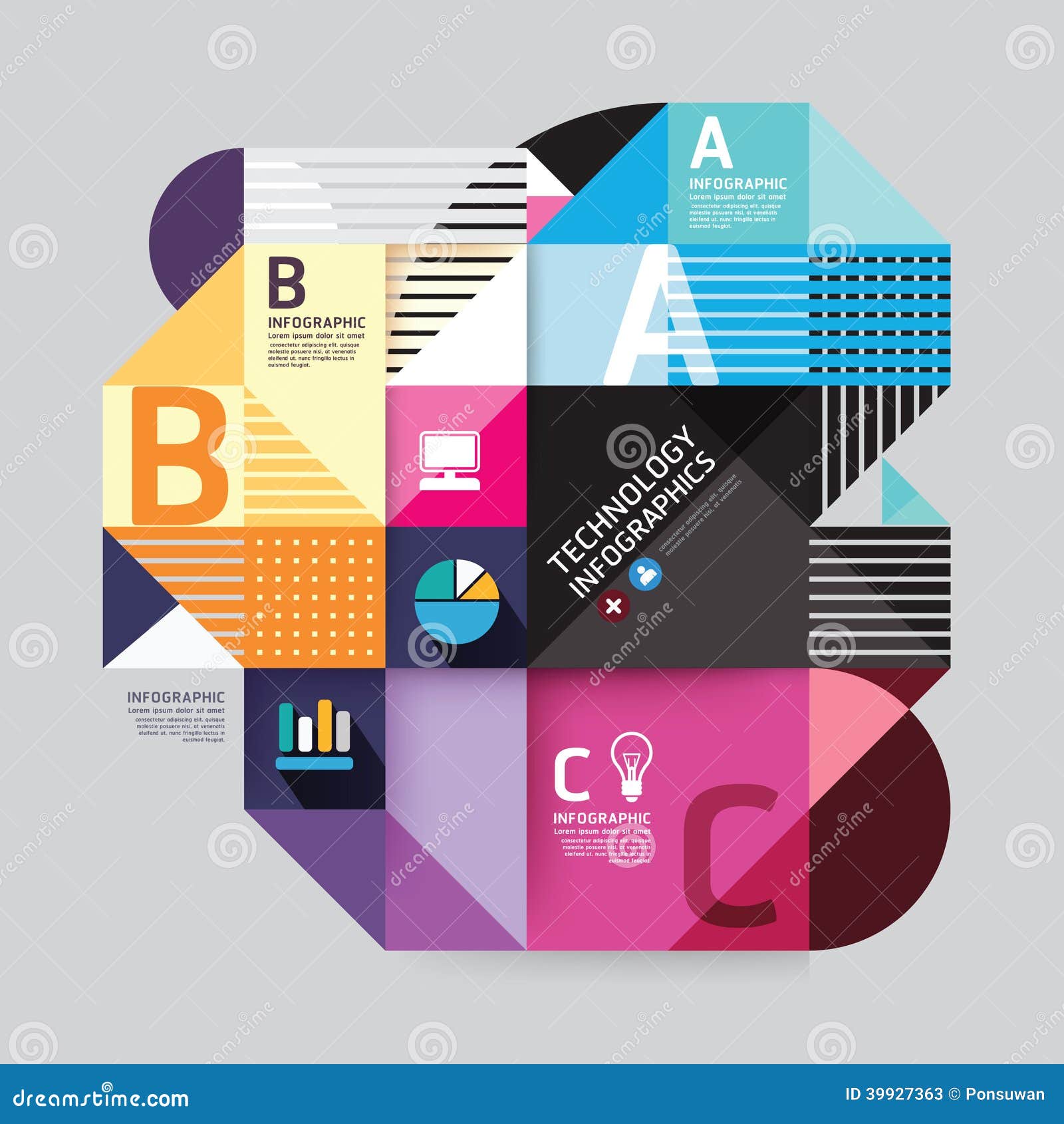 Modern Design Minimal Style Infographic Template. Stock Vector ...