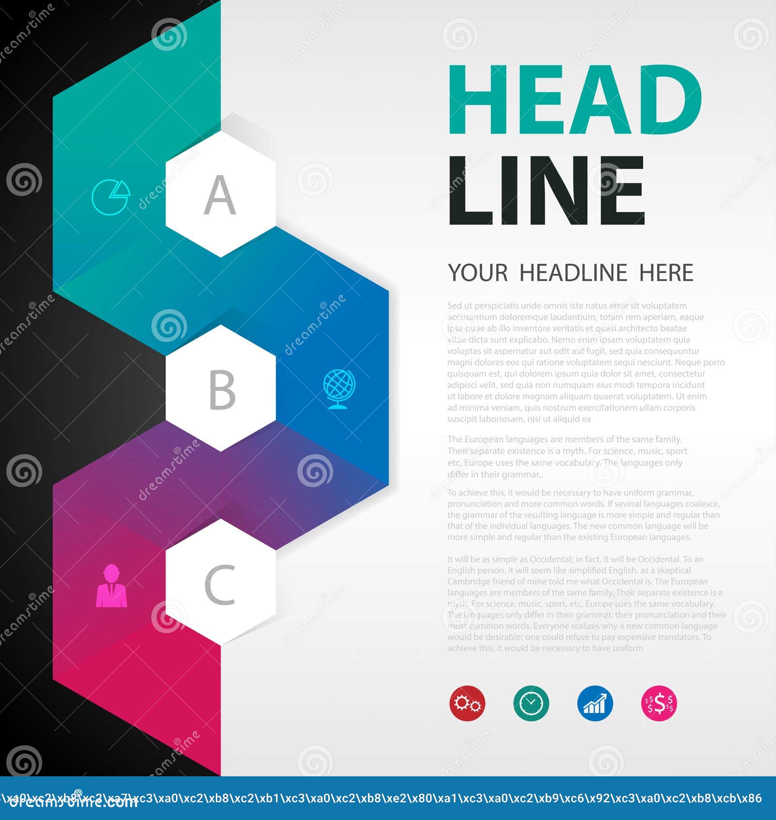 Modern Design Minimal Style Infographic Template. Stock Vector ...