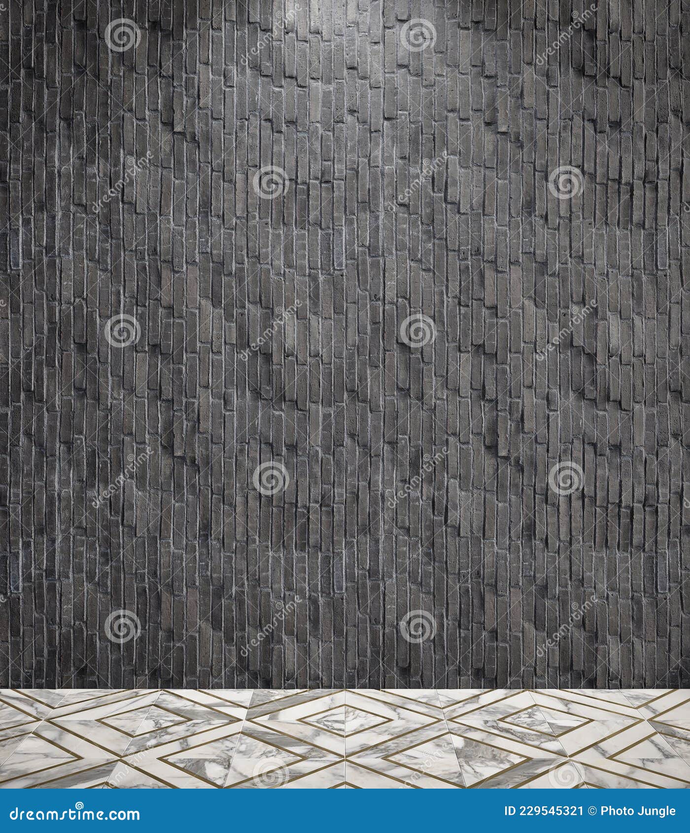 Modern Design Mockup. Empty Stone Wall and Floor for Hanging Art. Stock ...