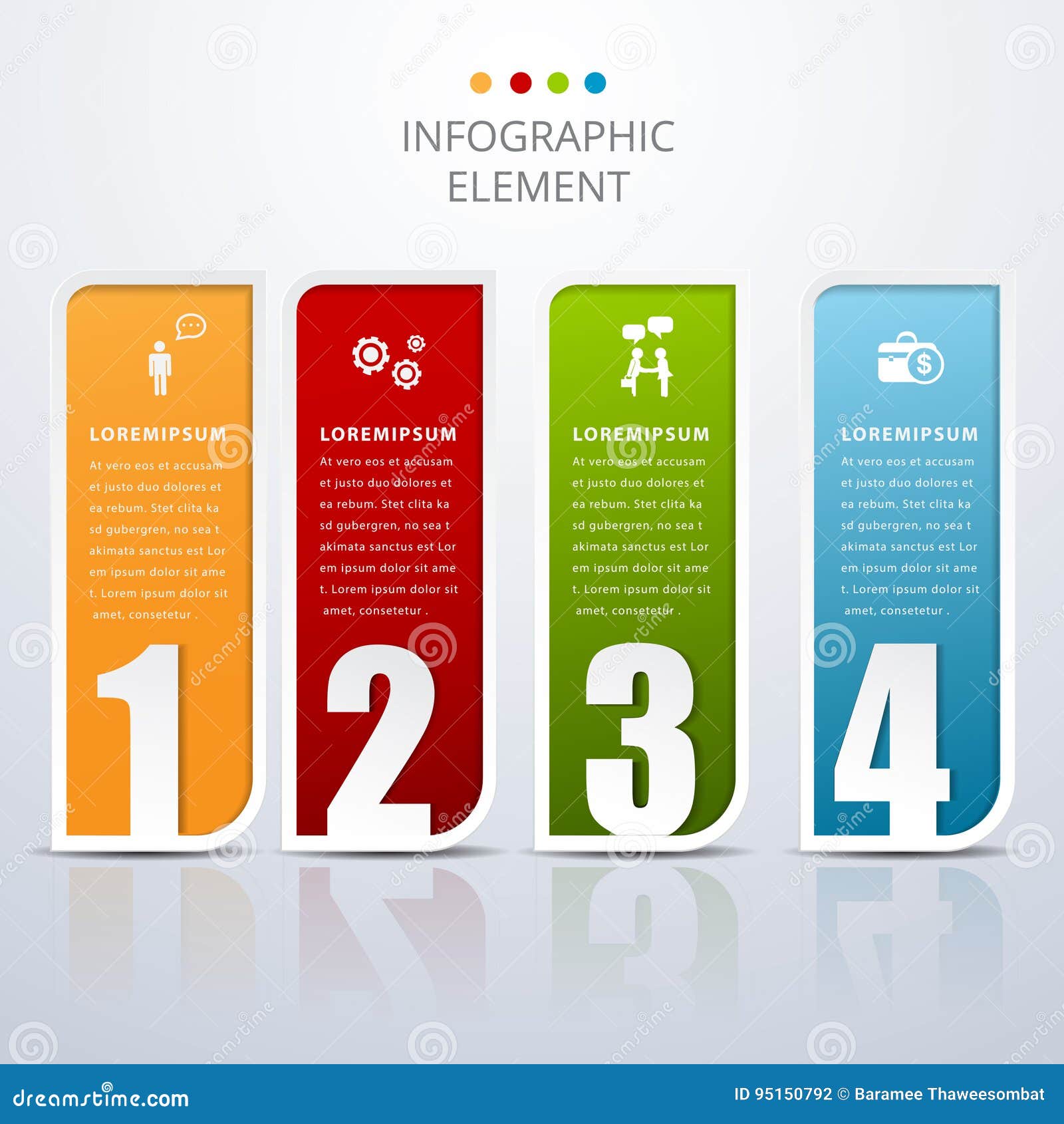 Modern Design Number 4 Step Template Stock Vector - Illustration of ...