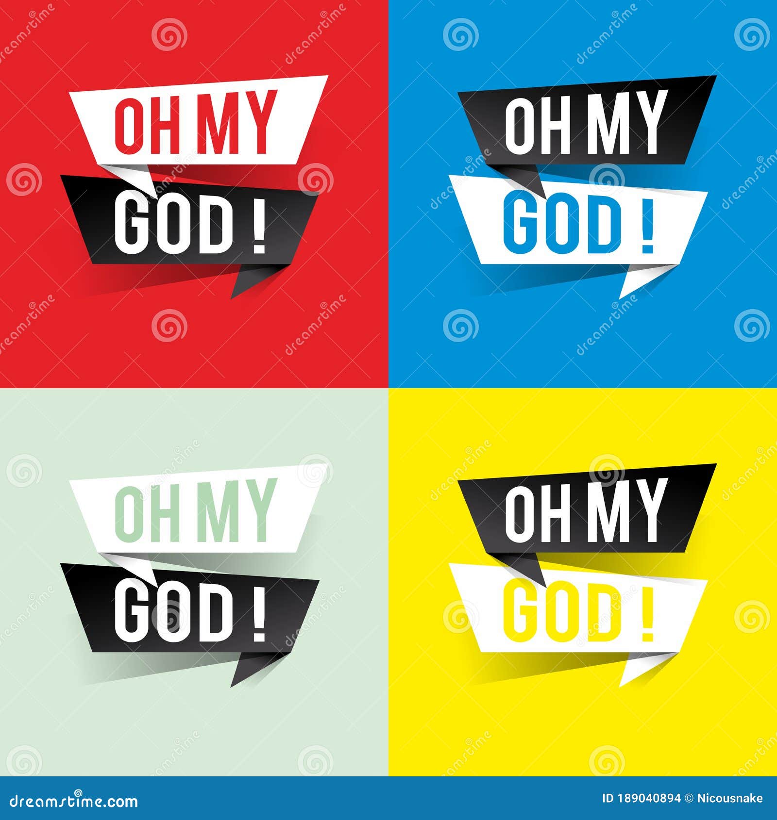 Modern Design Oh My God Text on Speech Bubbles. Surprise Concept Stock ...