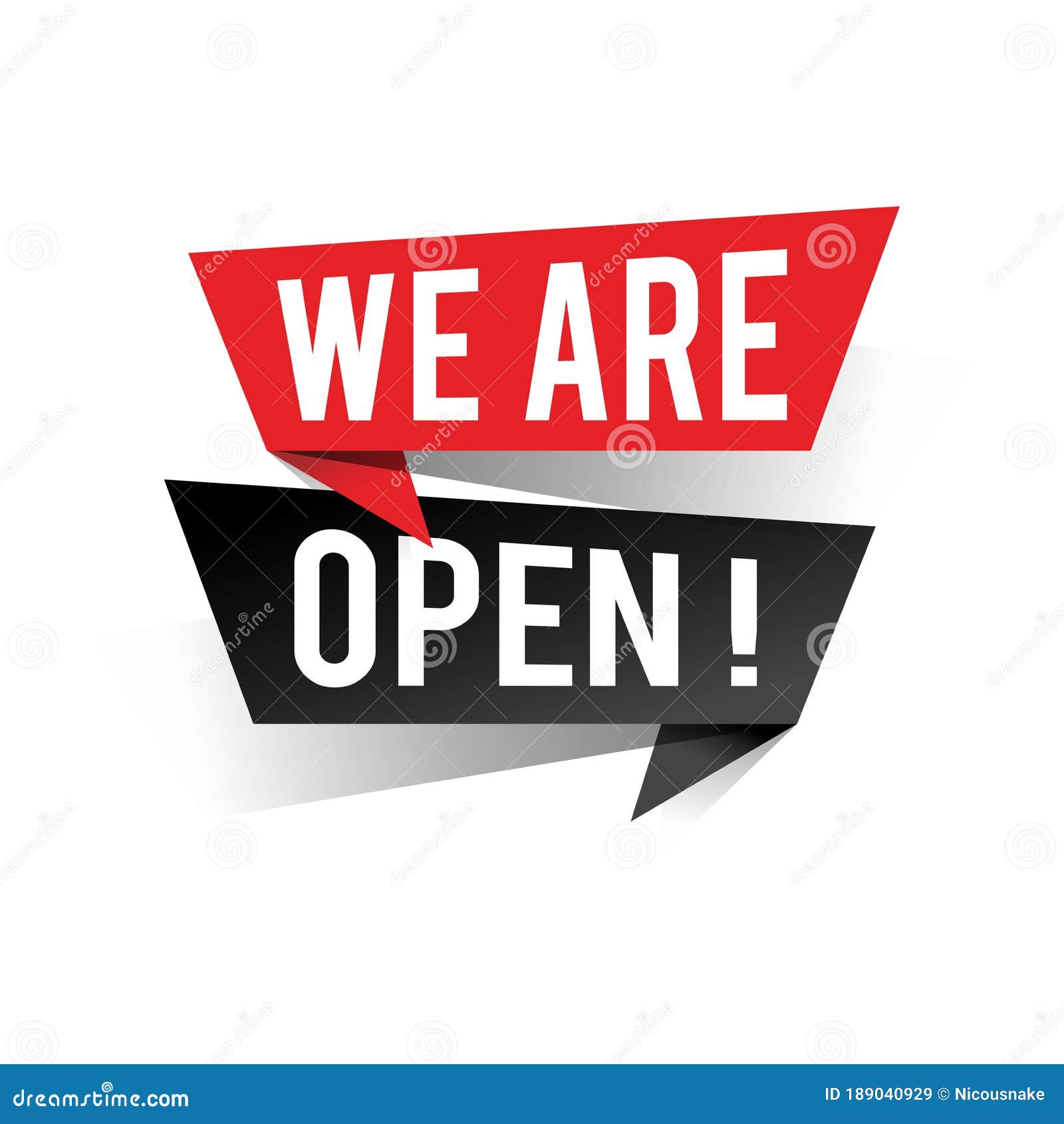 Modern Design we are Open Text on Speech Bubbles Concept Stock Vector ...