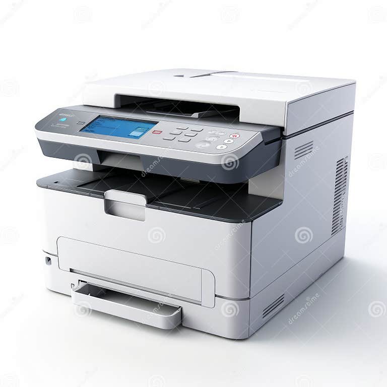Modern Design Printer and Copy Device on White Background Stock ...