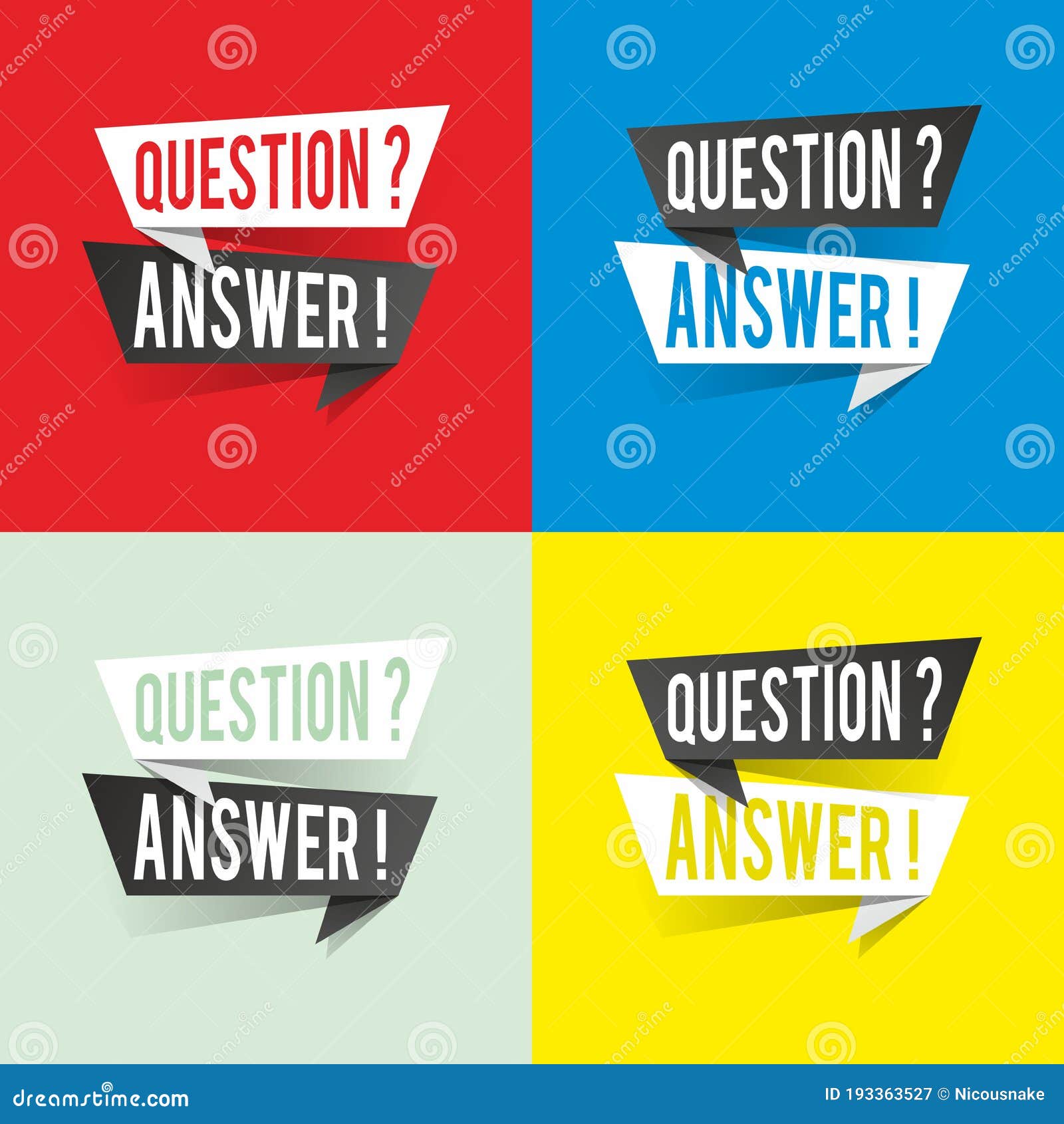 Modern Design Question Answer Text on Speech Bubbles Concept Stock ...