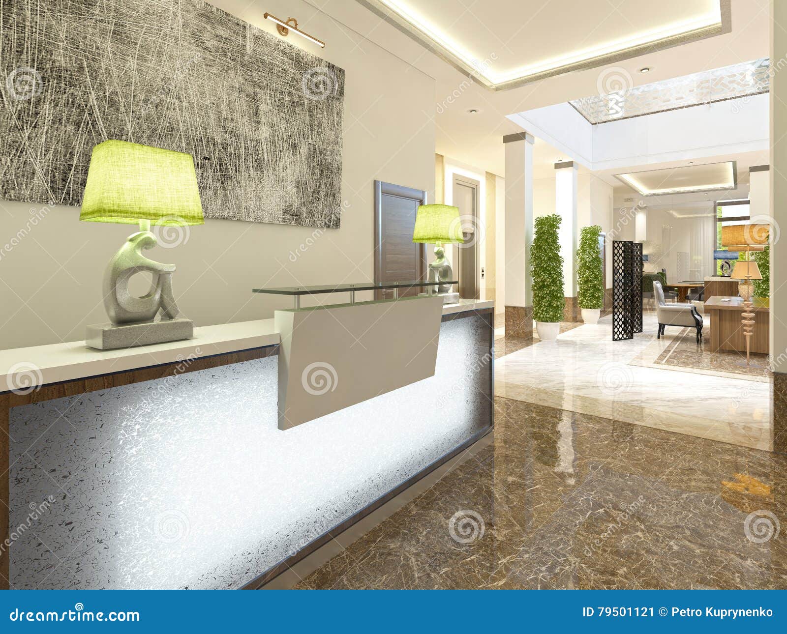 Modern Design Reception Area. Stock Illustration - Illustration of ...